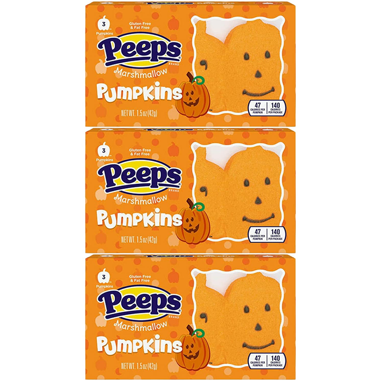 Needzo Halloween Pumpkin Peeps, Marshmallow Flavored Trick or Treat ...