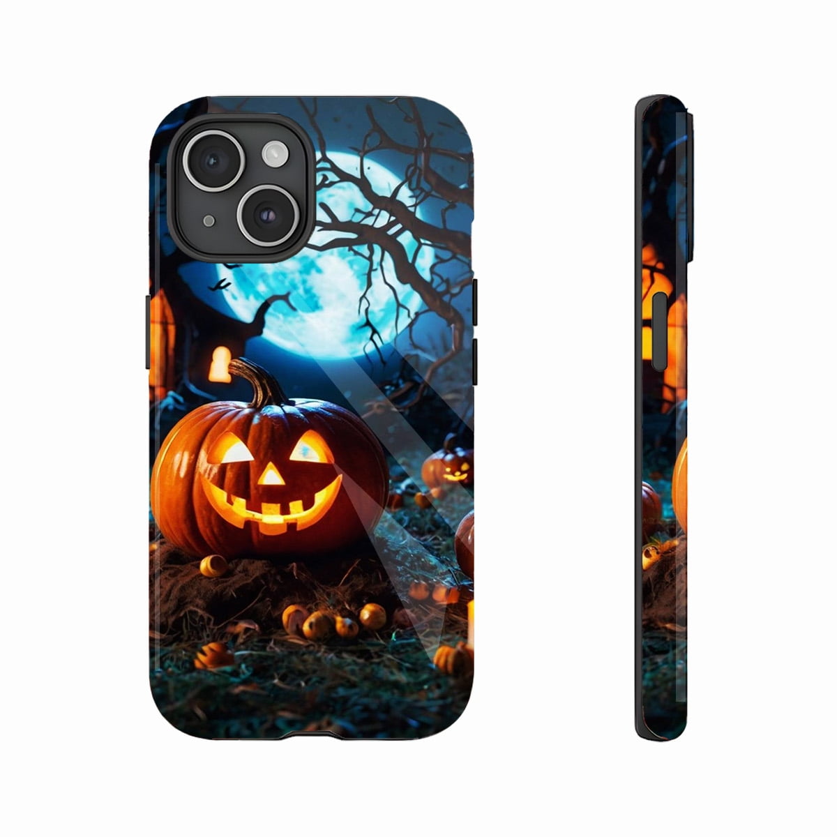 Halloween Pumpkin Phone Case with Glowing Jack-O'-Lantern Design ...