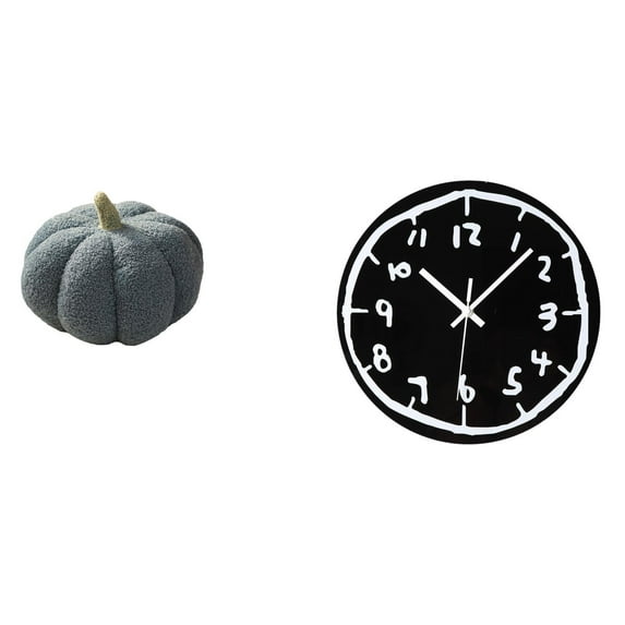 Halloween Pumpkin Pillow Wall Clock Cushion Soft Plush Acrylic Material ...