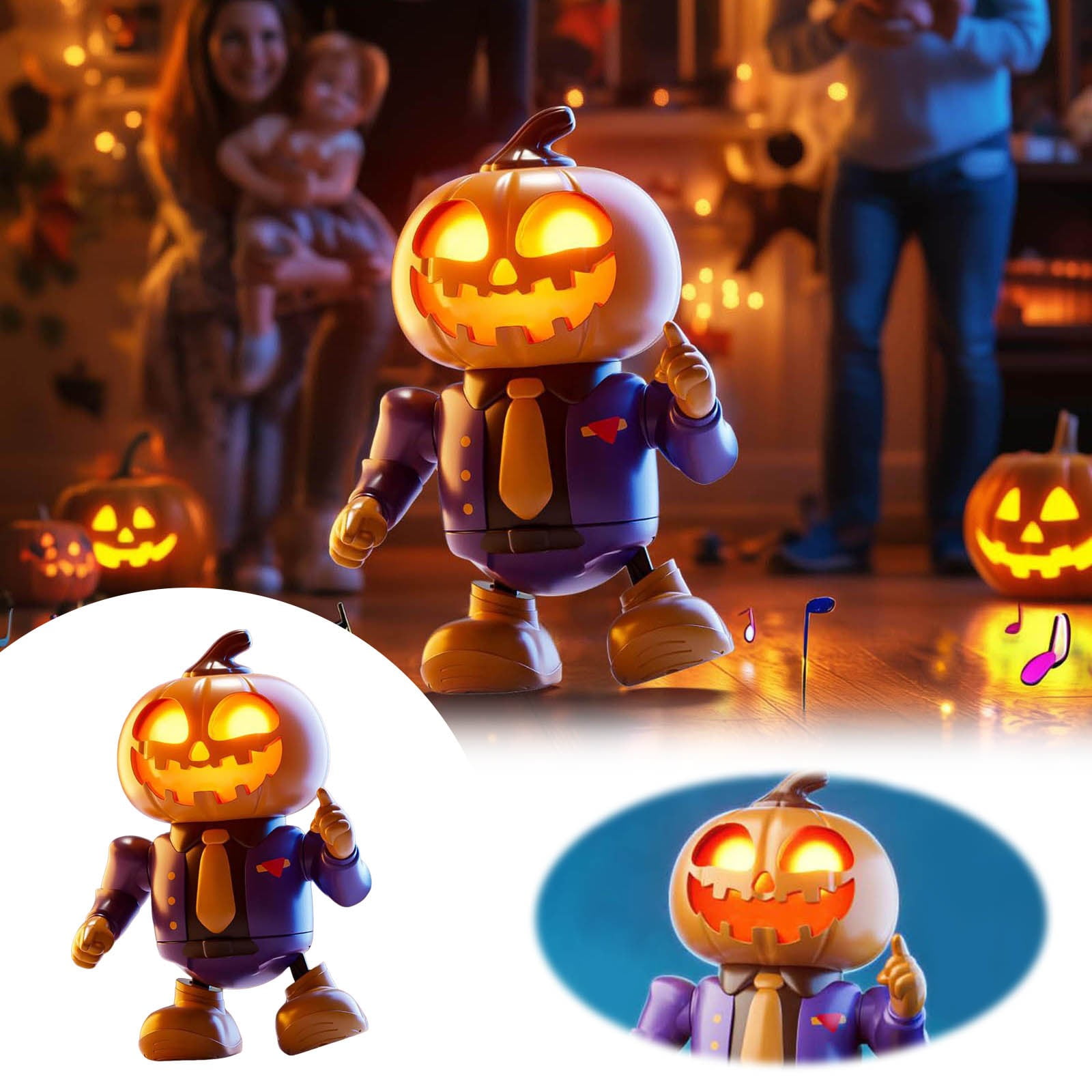 Halloween Pumpkin Robot Toy - Interactive Dancing Pumpkin Robot with ...