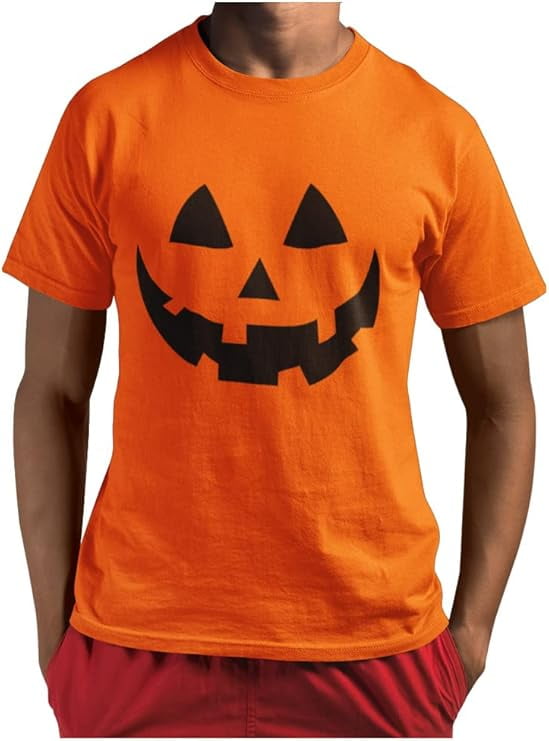 Halloween Pumpkin Shirt for Men - Scary Jack O Lantern Face, Fun and ...