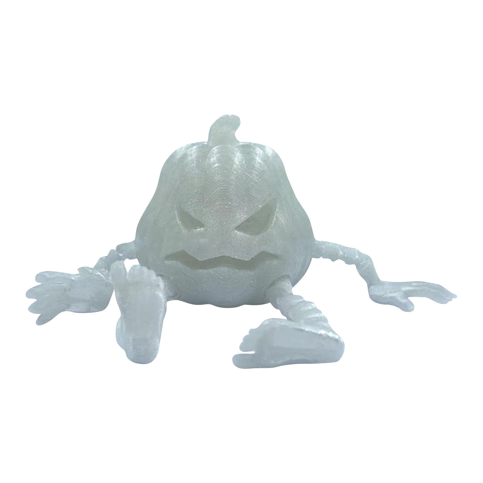 Halloween Pumpkin Skeleton Figurine with Movable Limbs Spooky Decor for ...