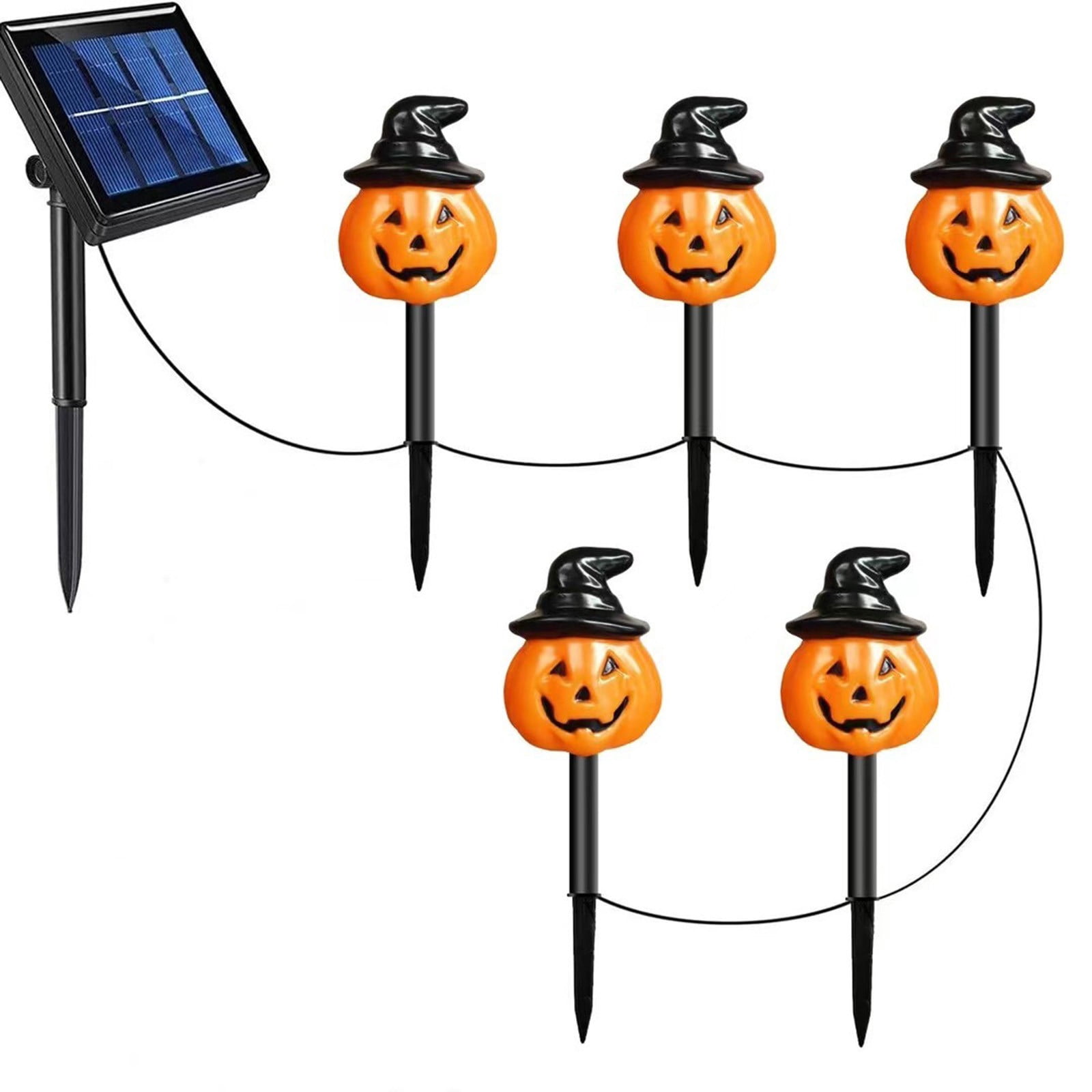 Halloween Pumpkin Solar Stake Lights - Outdoor Halloween Decorations ...