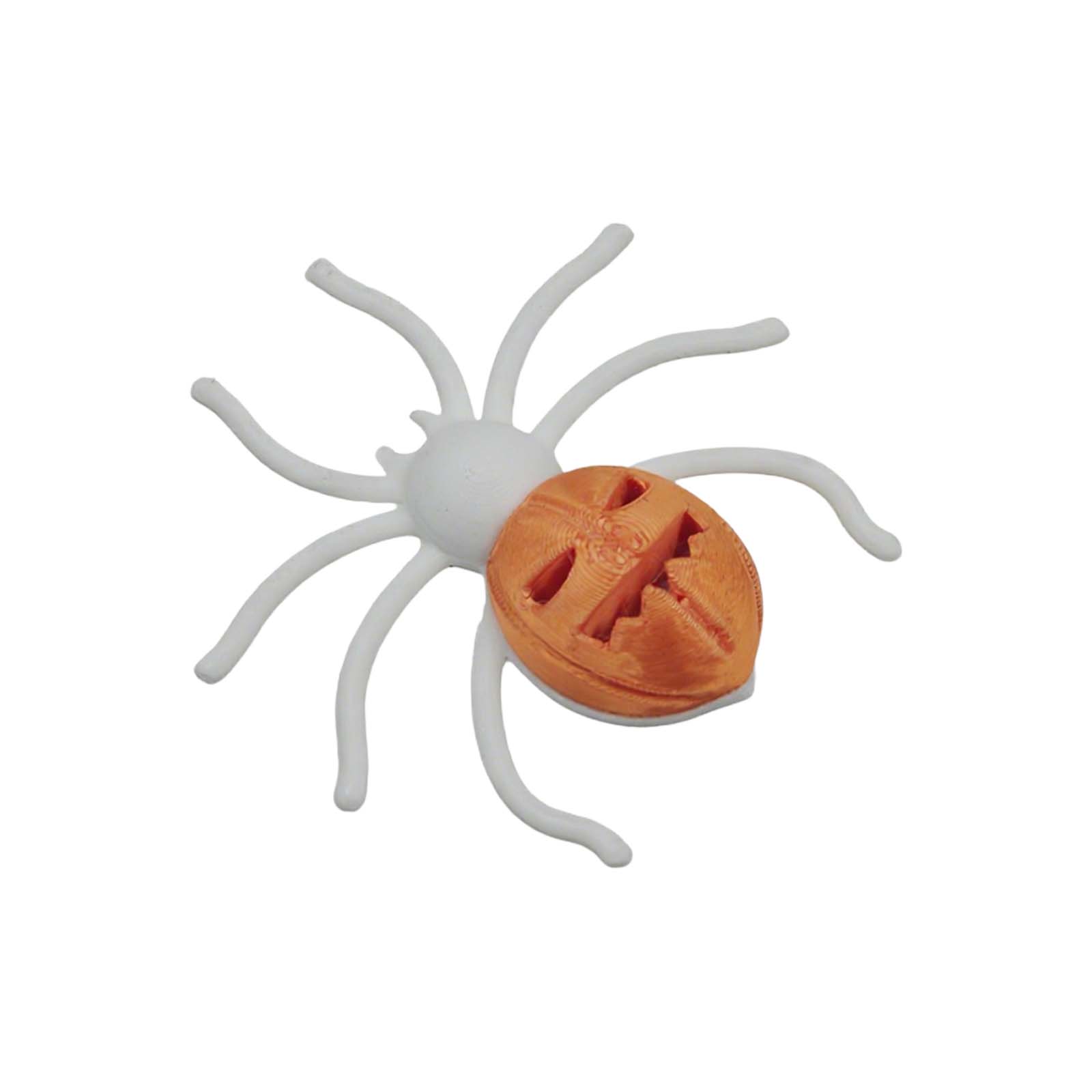 Halloween Pumpkin Spider Decoration, Realistic Black Spider with Jack-O ...