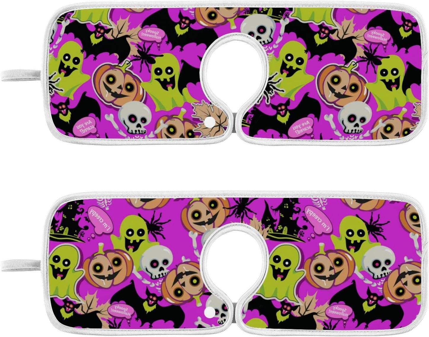 Halloween Pumpkin Spooky Sink Splash Guard for Faucet 2 Packs Faucet ...