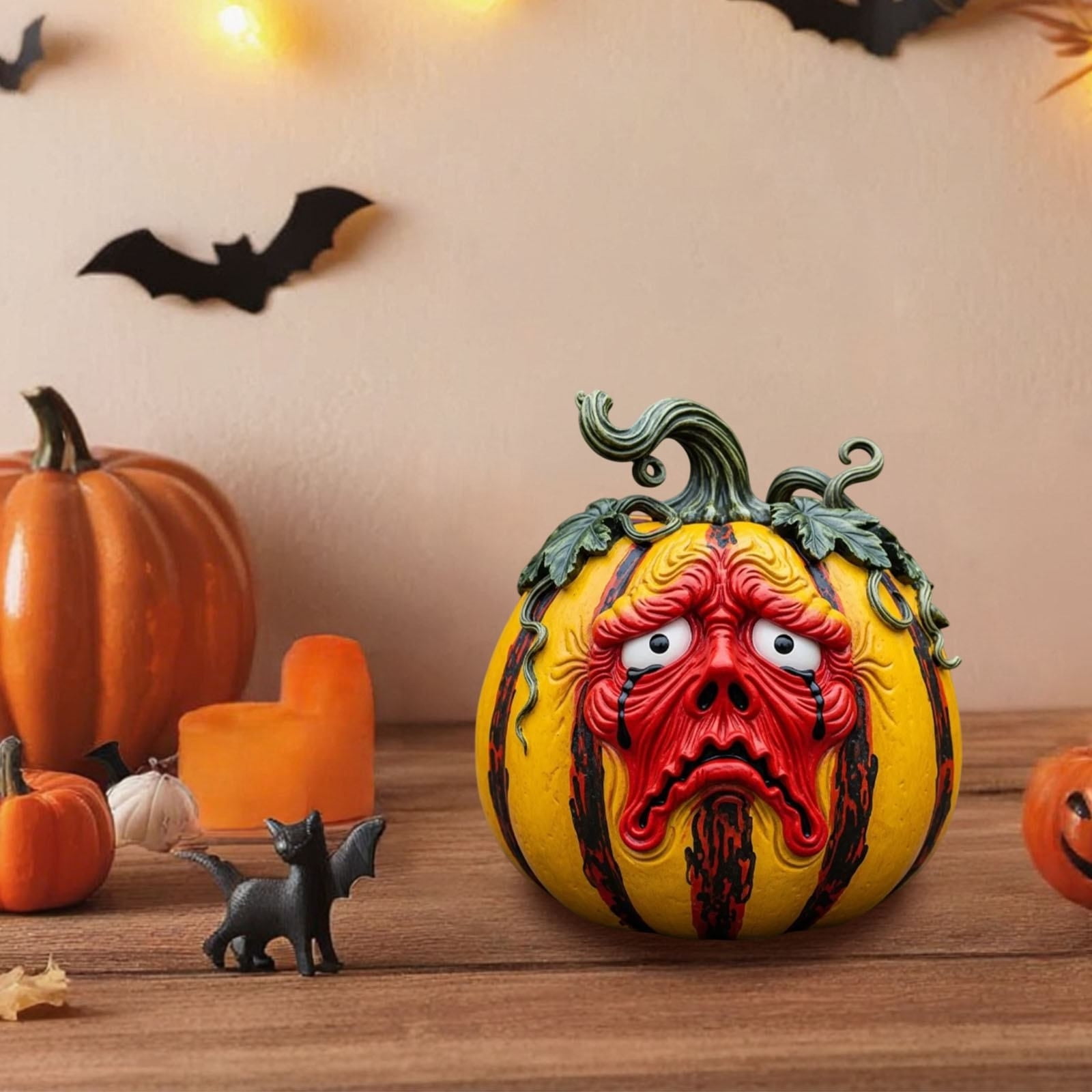 Halloween Pumpkin Statue Scary Resin Halloween Decoration for Home ...