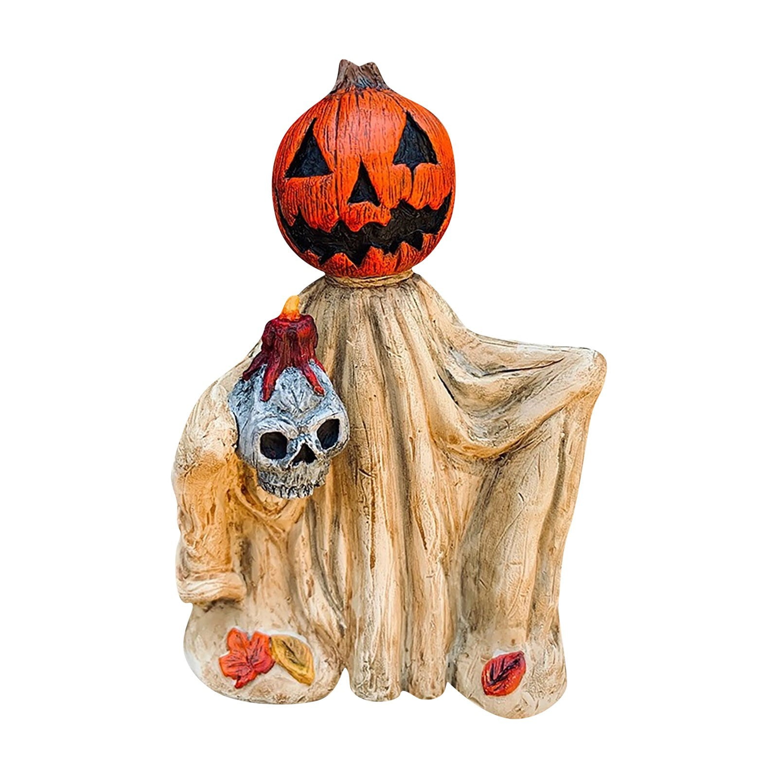 Halloween Pumpkin Statue, Spooky Pumpkin Ghost Figurine, Resin Statues ...