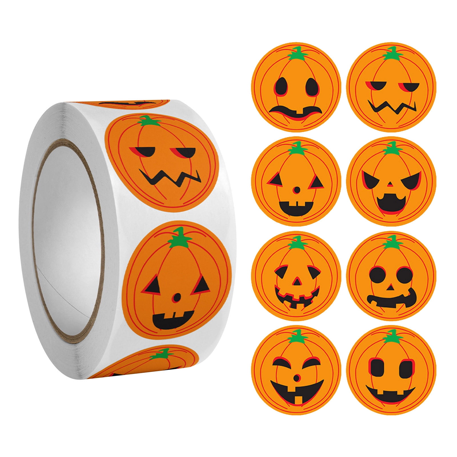 Halloween Pumpkin Stickers - 500 Pre-Cut Adhesive Labels for Party ...