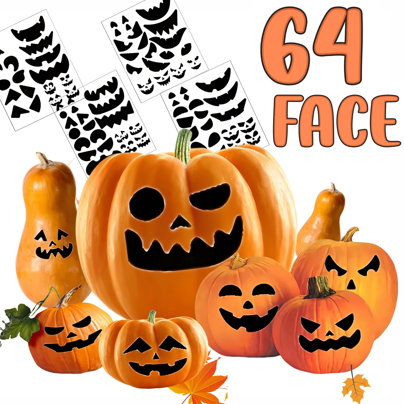 Halloween Pumpkin Stickers Face Stickers Crafts for kids Jack-O-Lantern ...