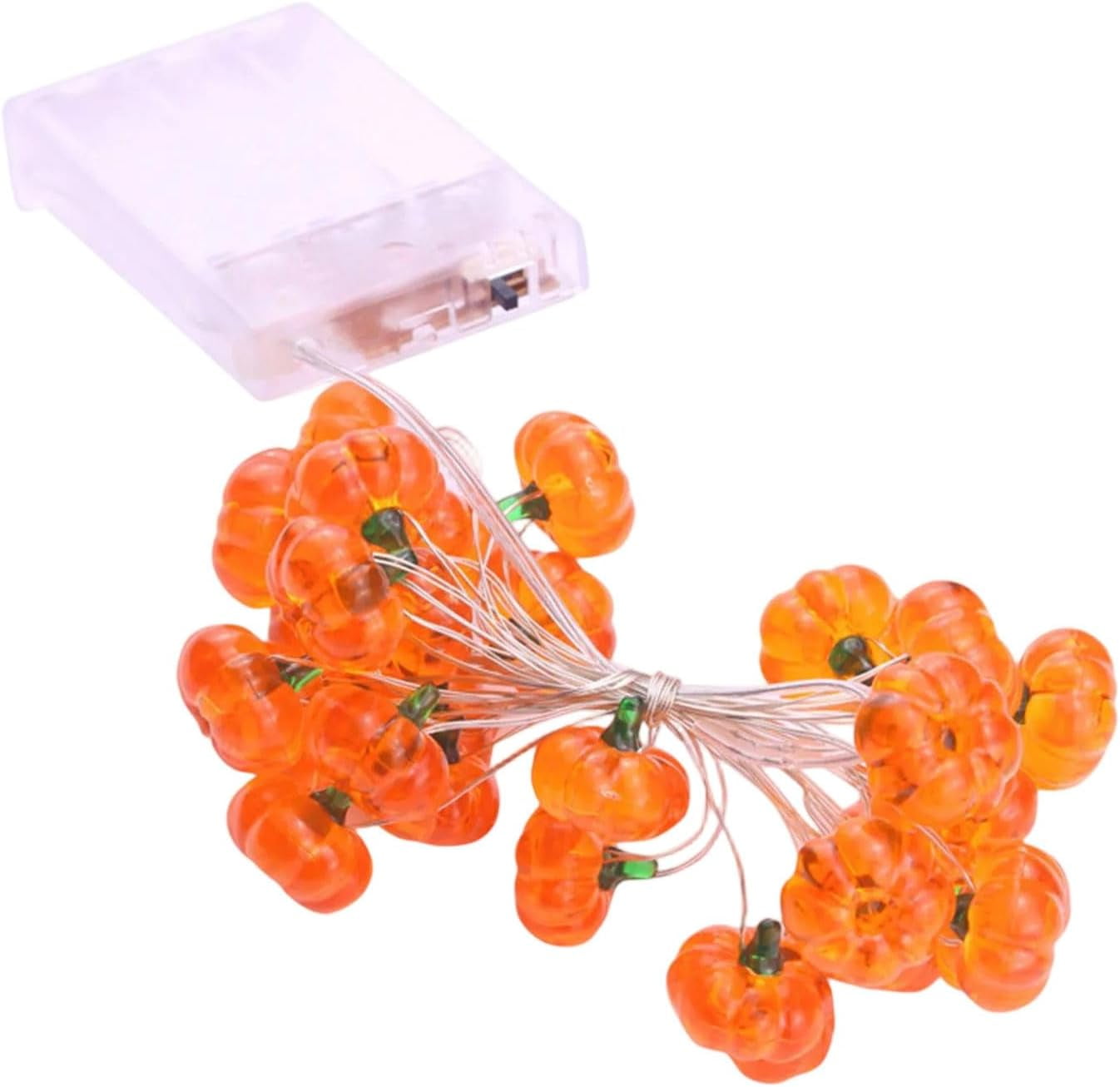 Halloween Pumpkin String Lights, Battery Powered Warm White 3D Pumpkins ...