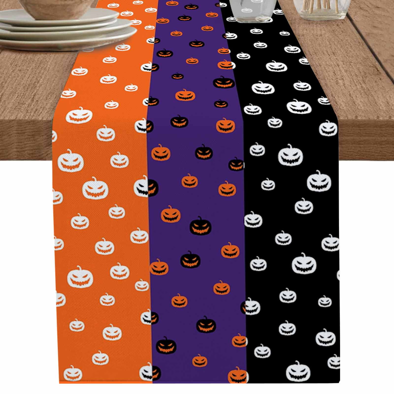 Halloween Pumpkin Table Runner 90 Inches Long for Dining Table Decor ...
