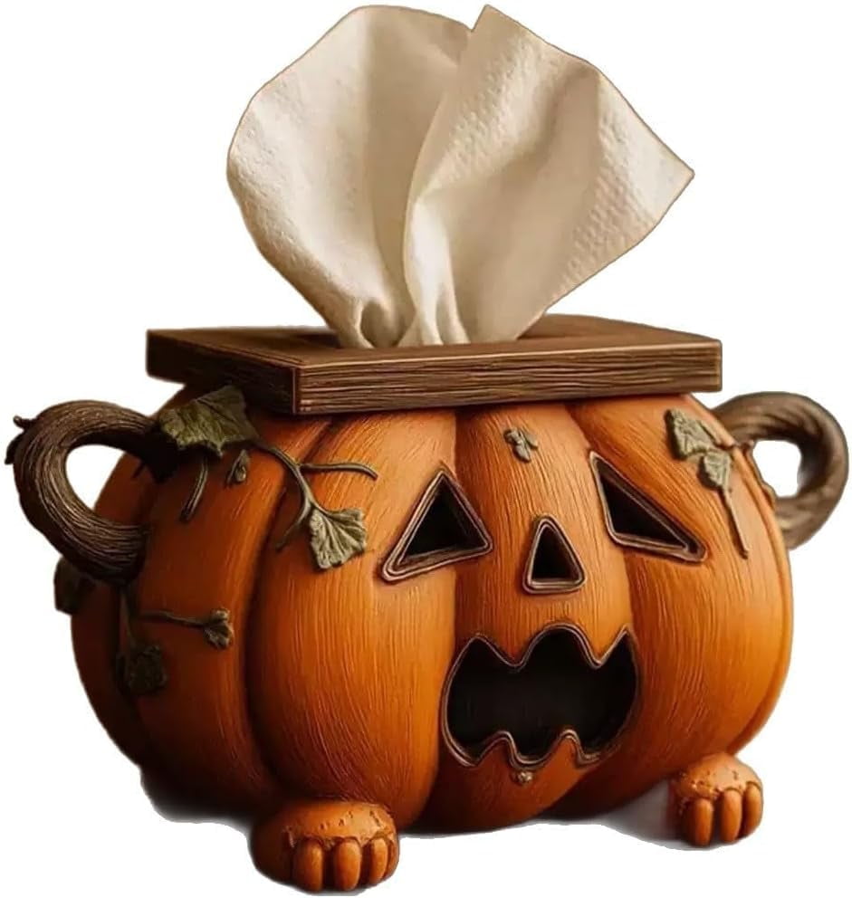 Halloween Pumpkin Tissue Box Holder | Cute and Scary Fall Pumpkin ...