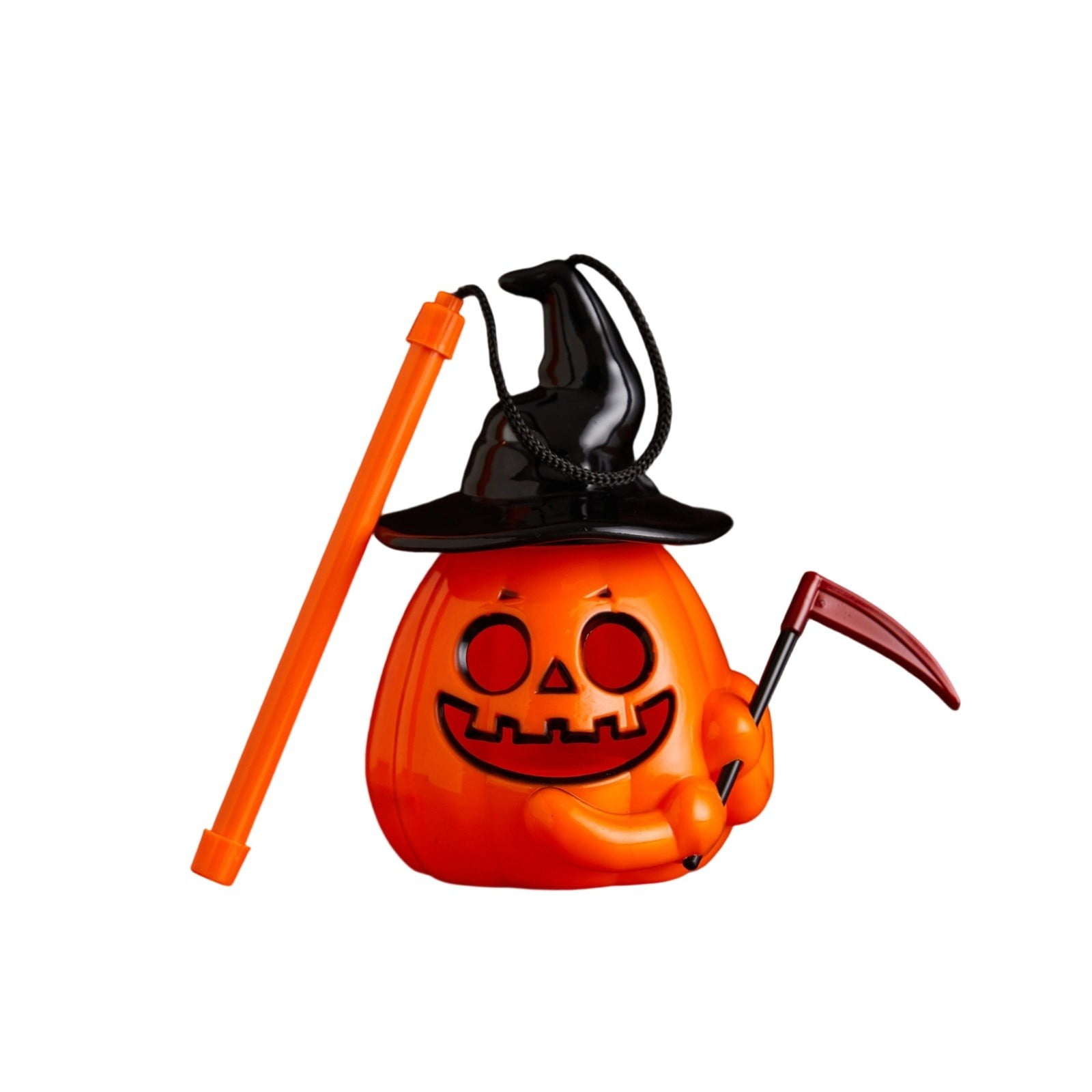 Halloween Pumpkin Trick Or Treat Bucket With Witch Hat, Broomstick, And ...