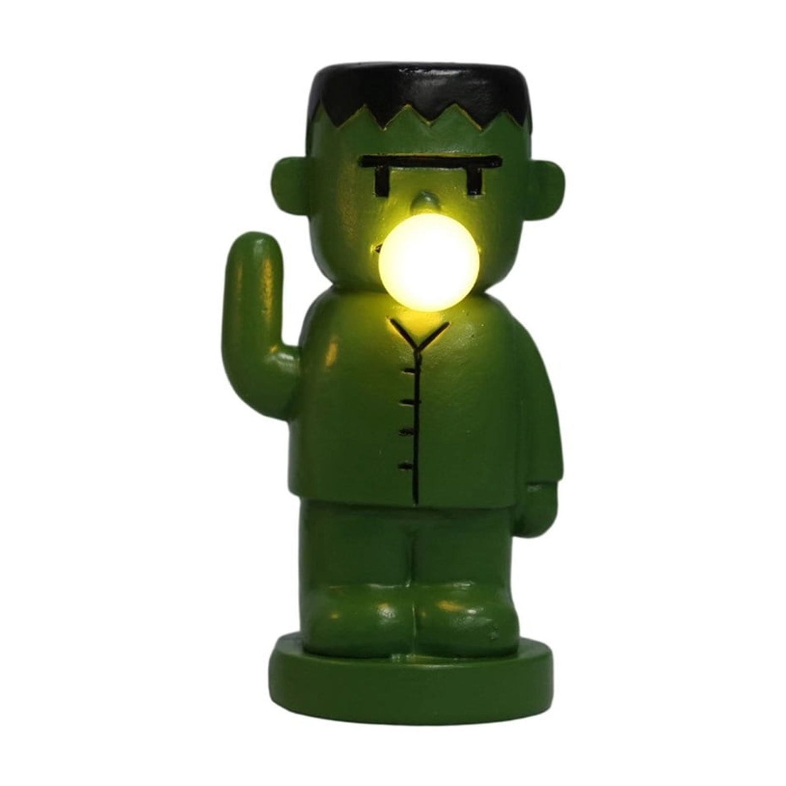 Halloween Pumpkin White Ghost Green Monster Figurine Set, Cute 3D LED ...