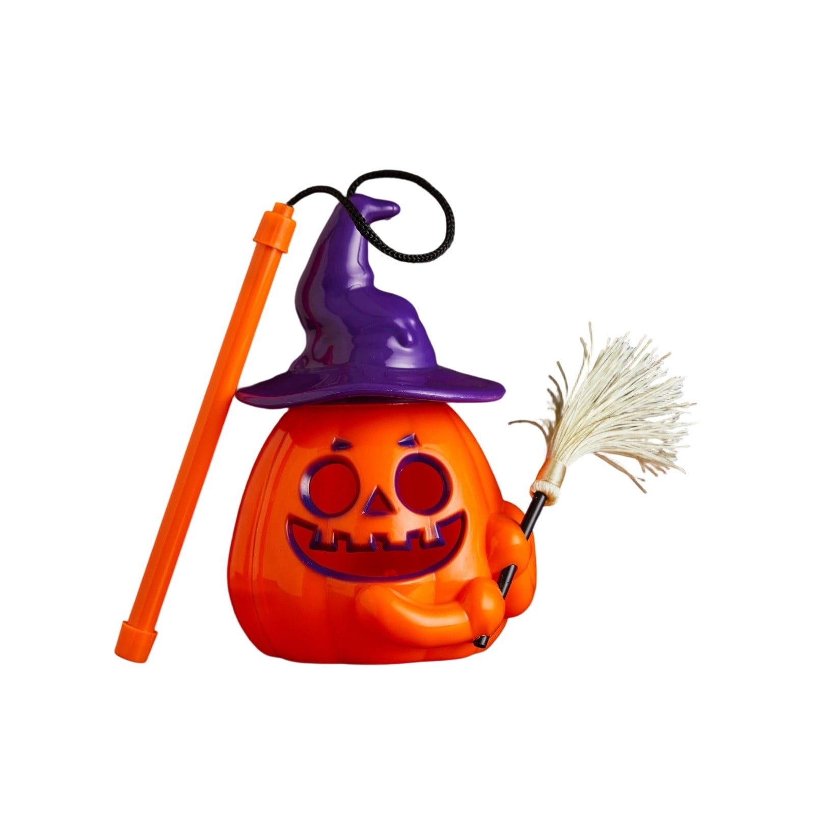 Halloween Pumpkin Witch Bucket with Hat and Broom,Trick or Treat Candy ...