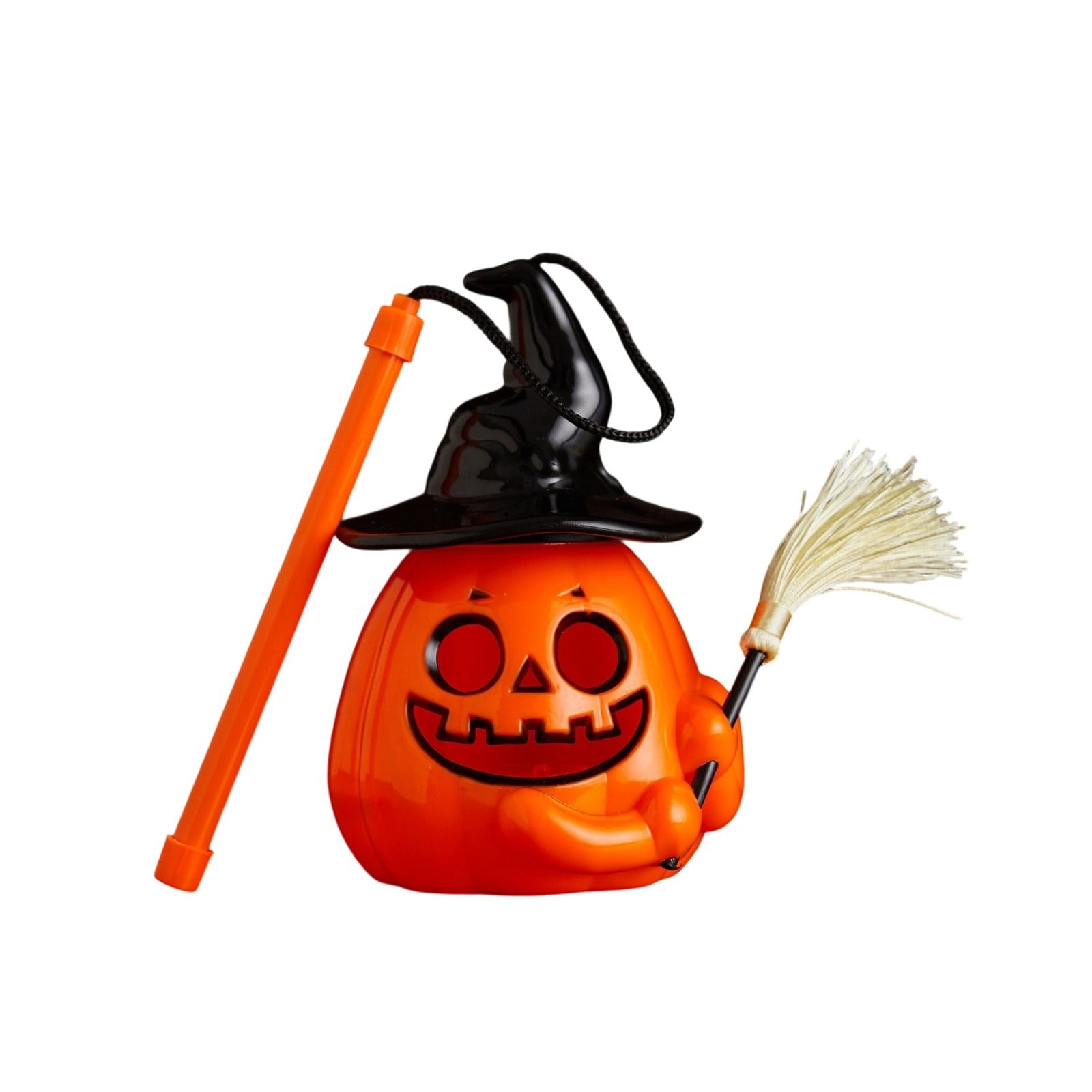 Halloween Pumpkin Witch Bucket with Hat and Broom,Trick or Treat Candy ...