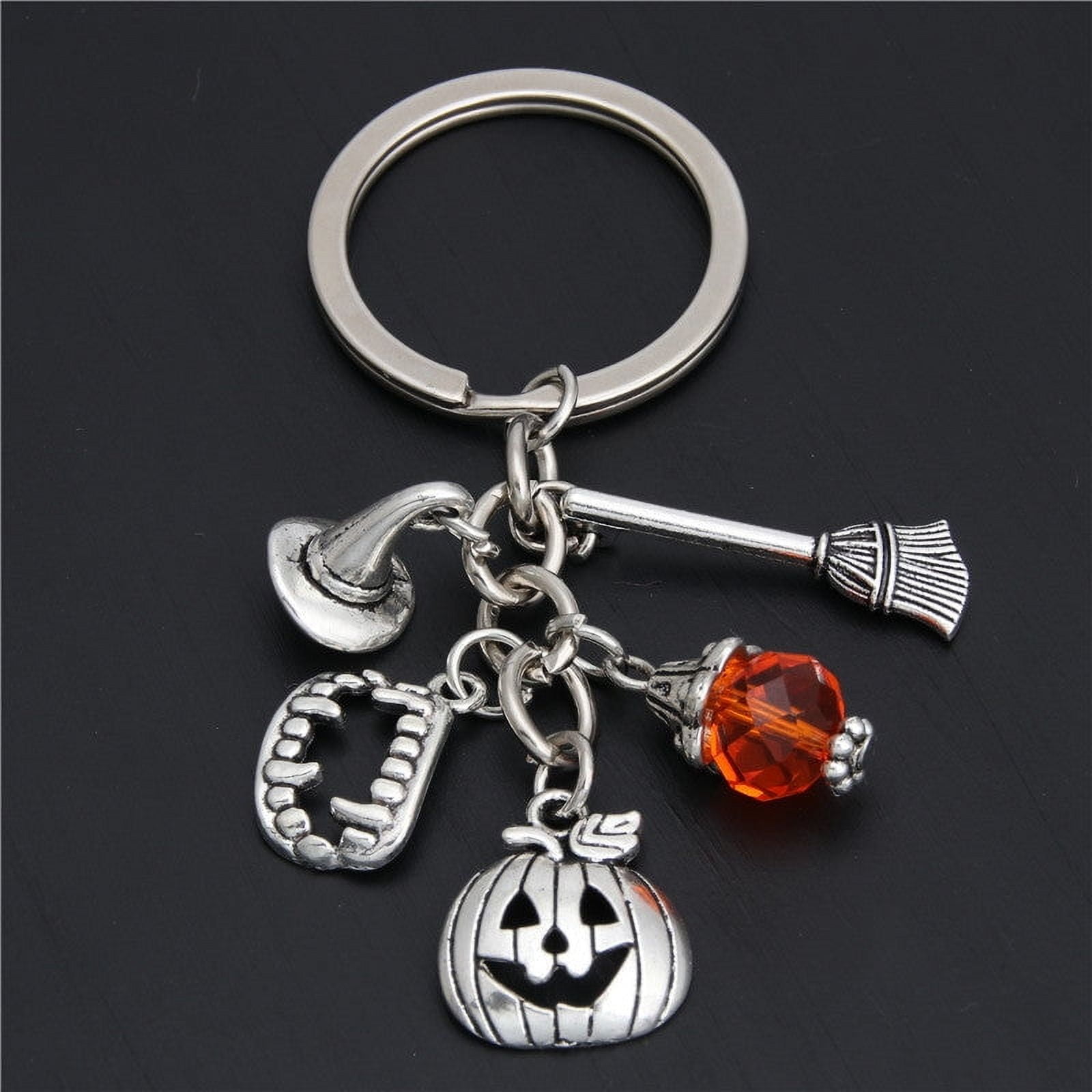Halloween Pumpkin Wizard Broom Teeth Keychain - Walmart.com