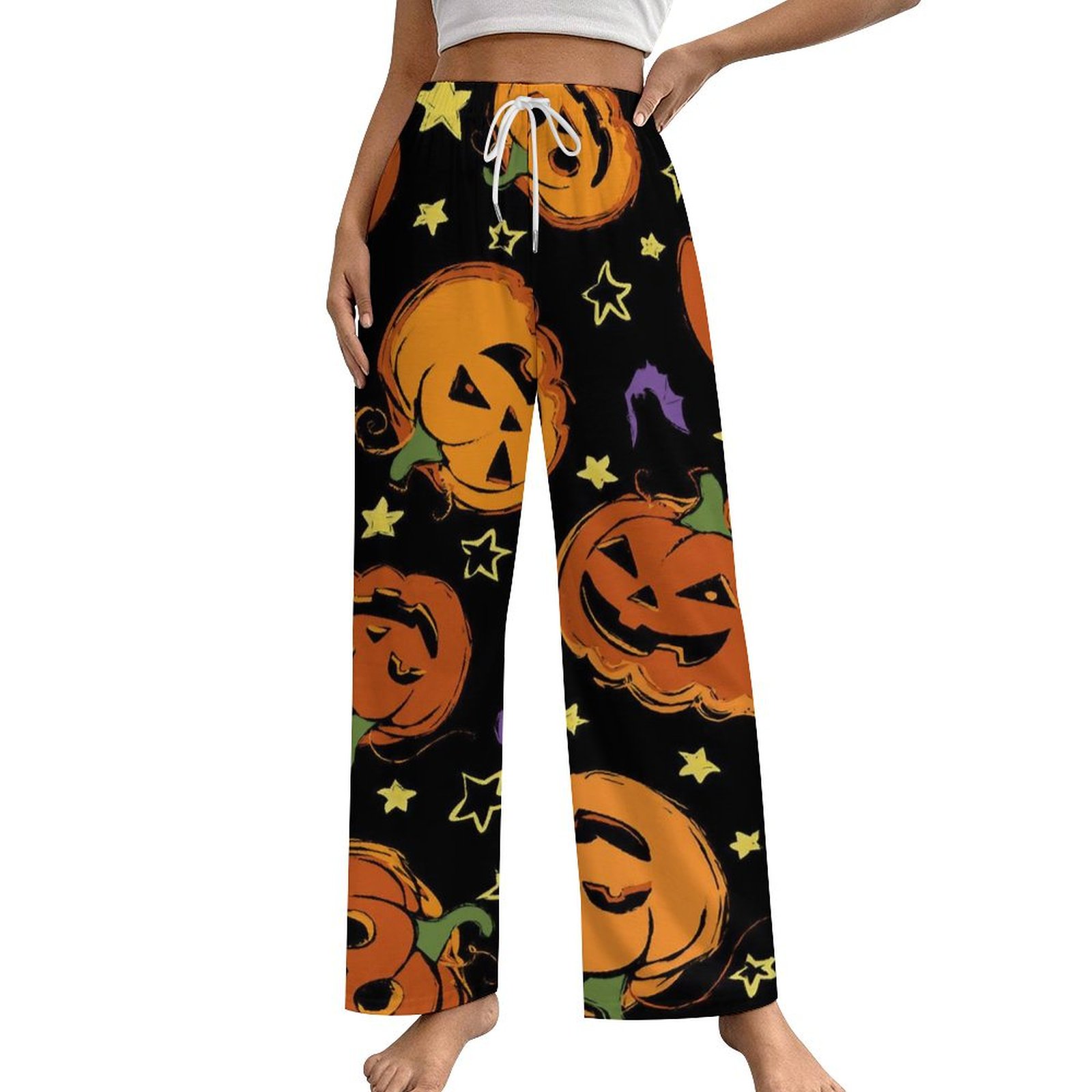 Halloween Pumpkin Women's Pajamas Pajama Pants Women's Sleepwear Lounge ...