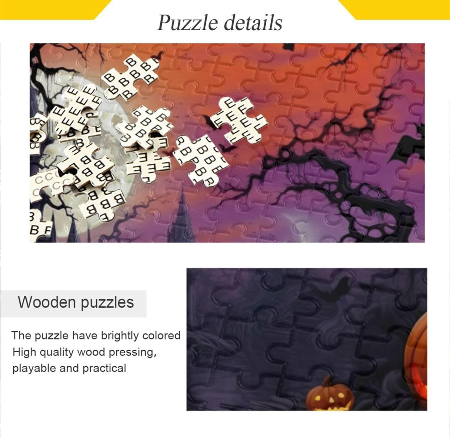 Halloween Pumpkin Wooden Jigsaw Puzzles, Intellectual Entertainment ...