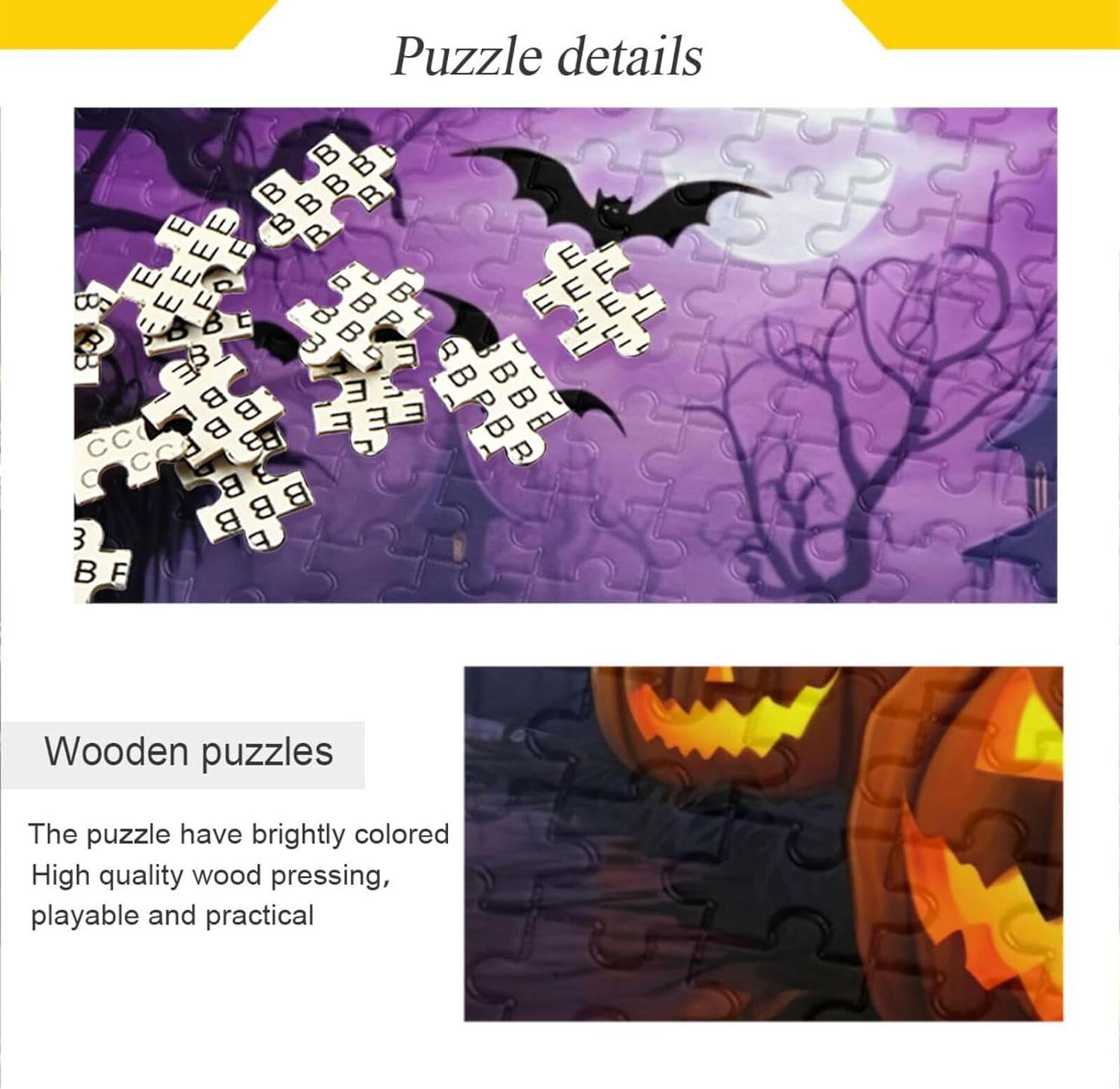Halloween Pumpkin Wooden Jigsaw Puzzles, Intellectual Entertainment ...