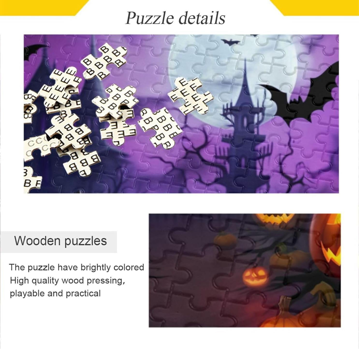 Halloween Pumpkin Wooden Jigsaw Puzzles, Intellectual Entertainment ...
