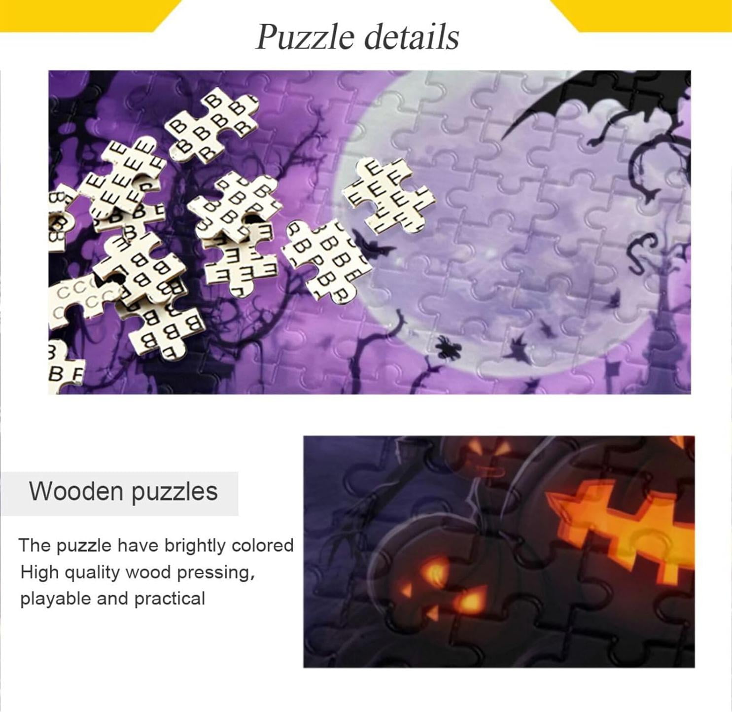Halloween Pumpkin Wooden Jigsaw Puzzles, Intellectual Entertainment ...