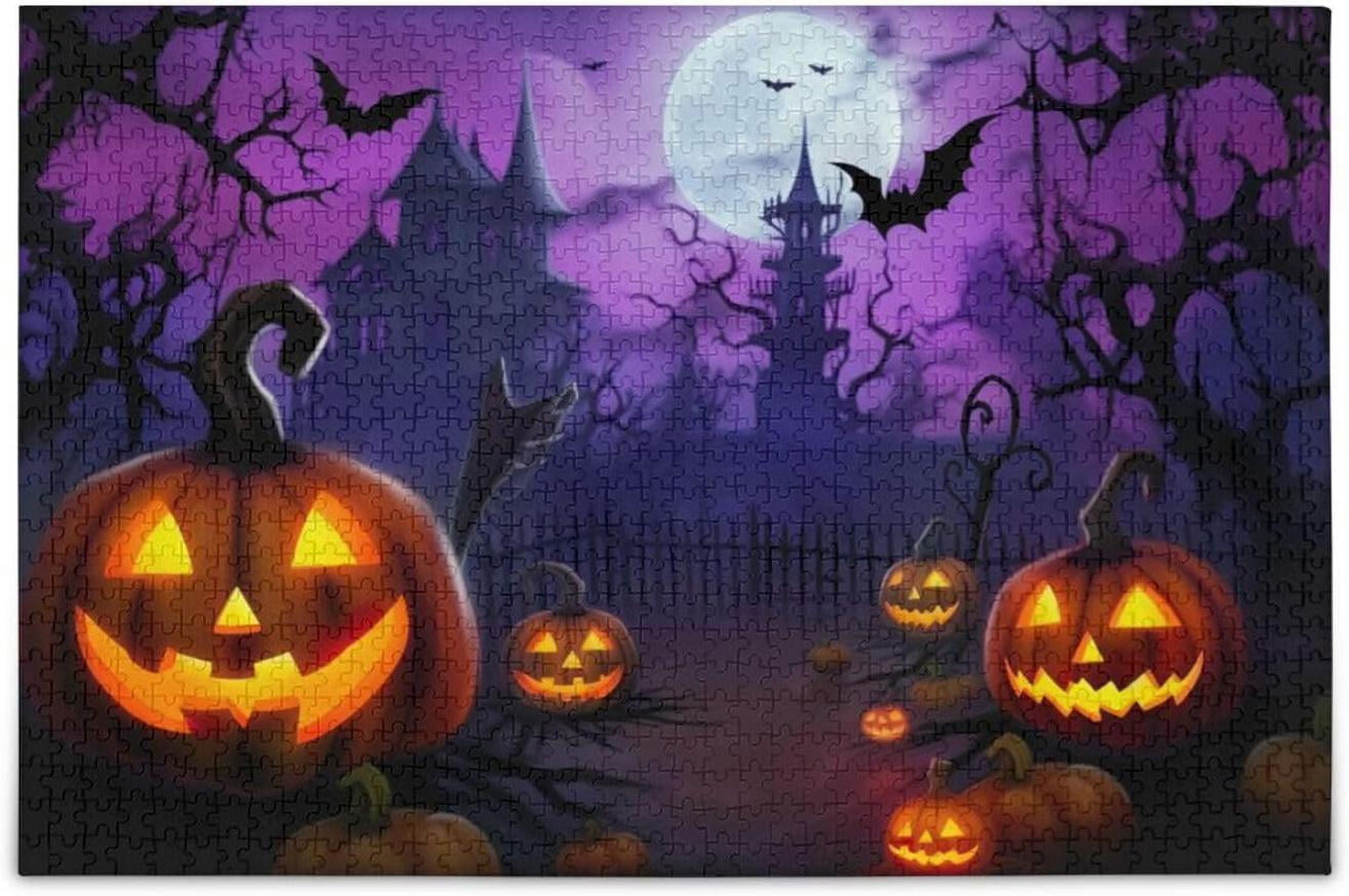 Halloween Pumpkin Wooden Jigsaw Puzzles, Intellectual Entertainment ...
