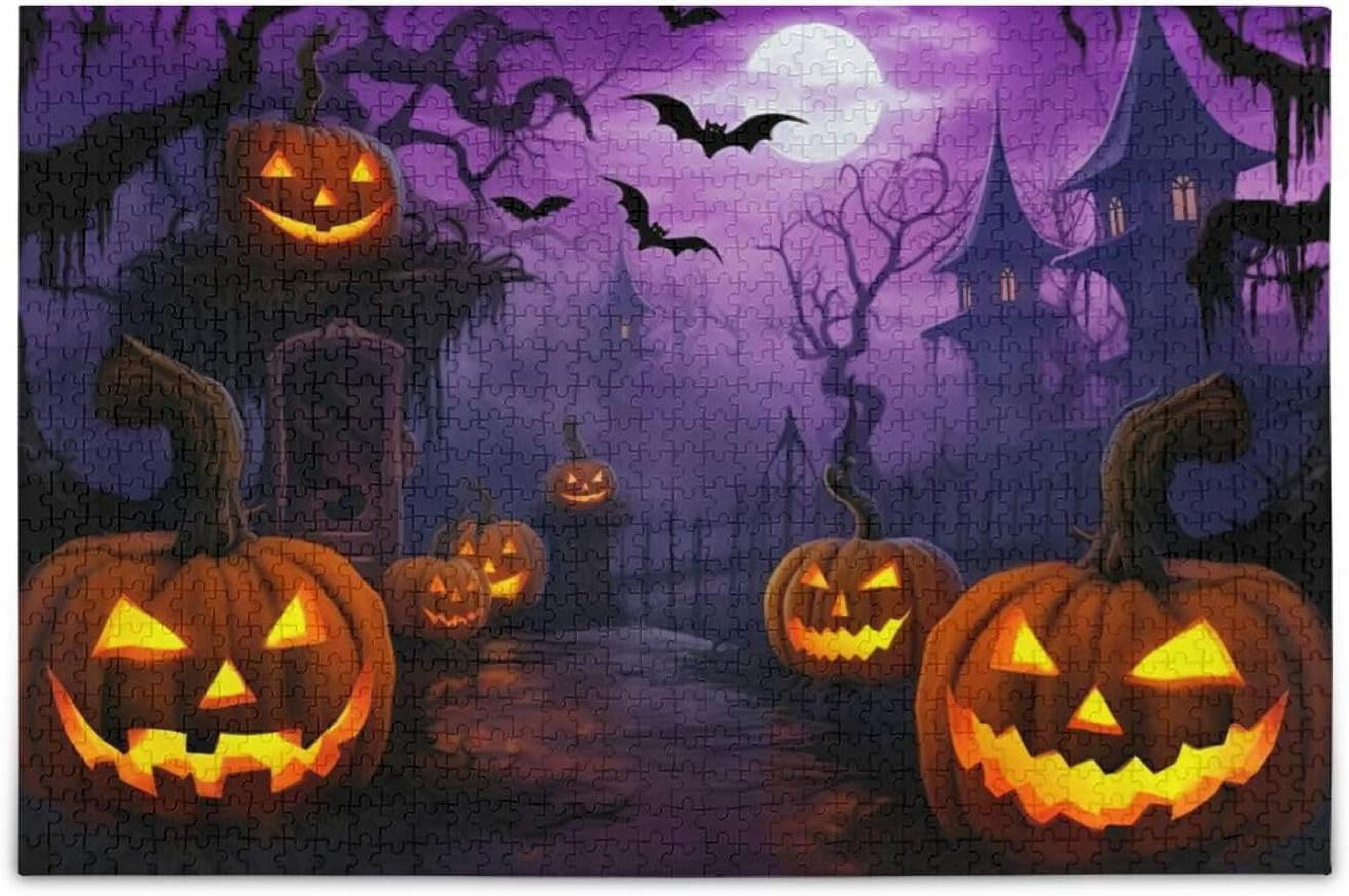 Halloween Pumpkin Wooden Jigsaw Puzzles, Intellectual Entertainment ...