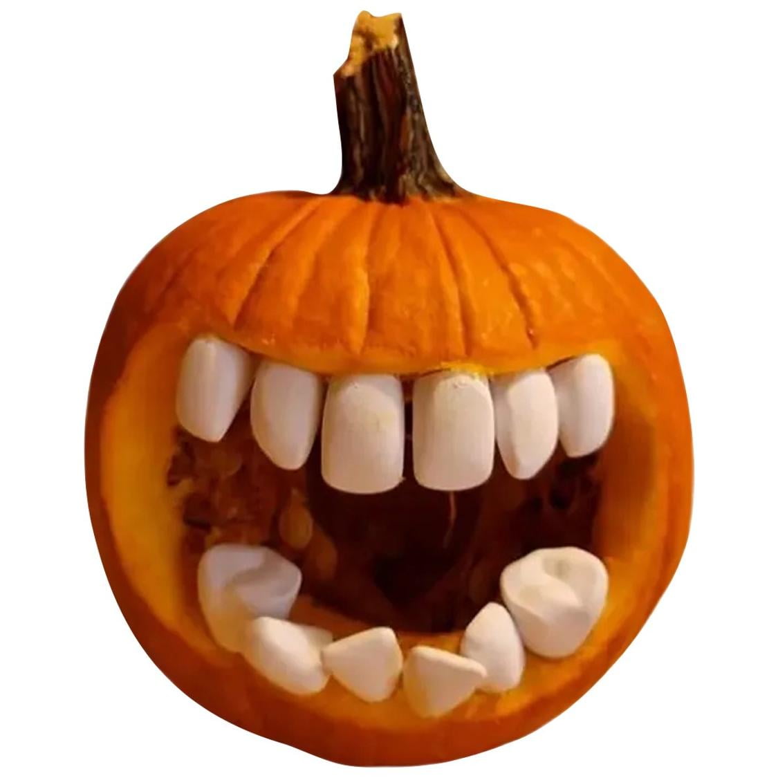 Halloween Pumpkin with Buck Teeth 8'', Fun Halloween Jack-O'-Lantern ...