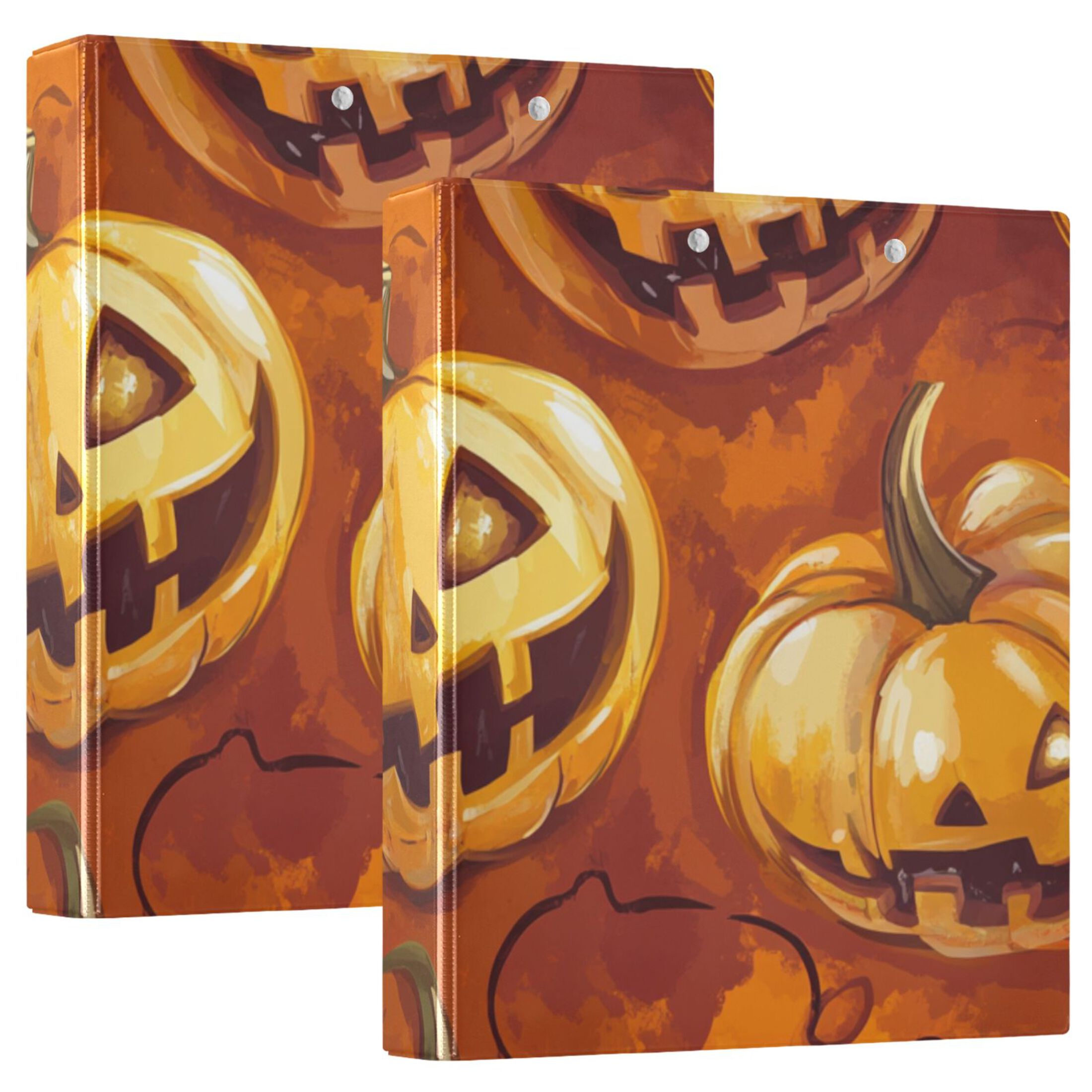 Halloween Pumpkins 3 Ring Binders 1.5 inch Hardcover File Folders with ...