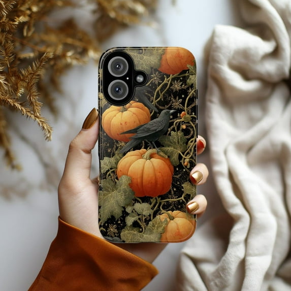 Halloween Pumpkins Crows Gothic Fall Vibes Phone Case 17 16 15 14 13 12 ...