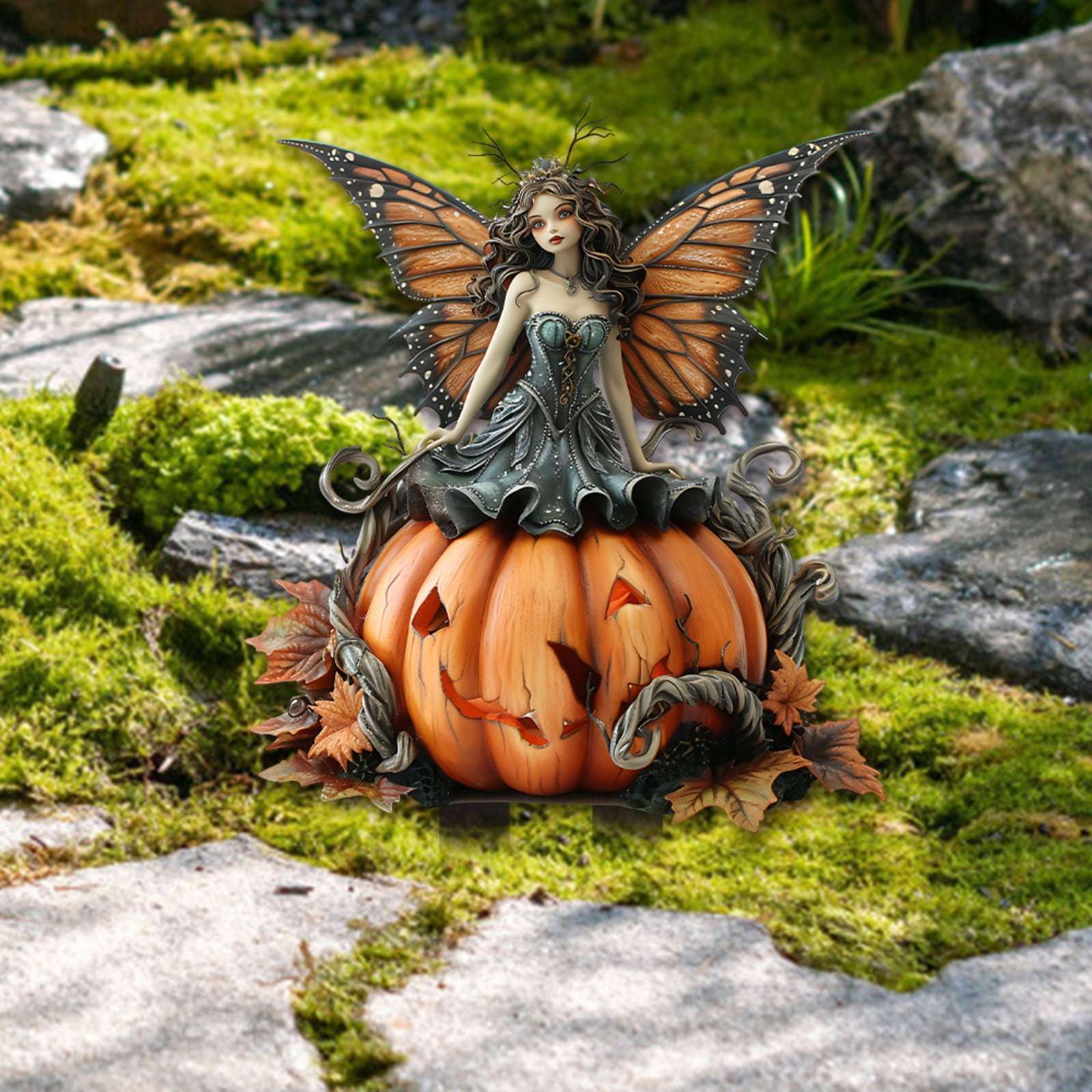 Halloween Pumpkins Halloween Fairy Figurine With Pumpkin And Autumn ...