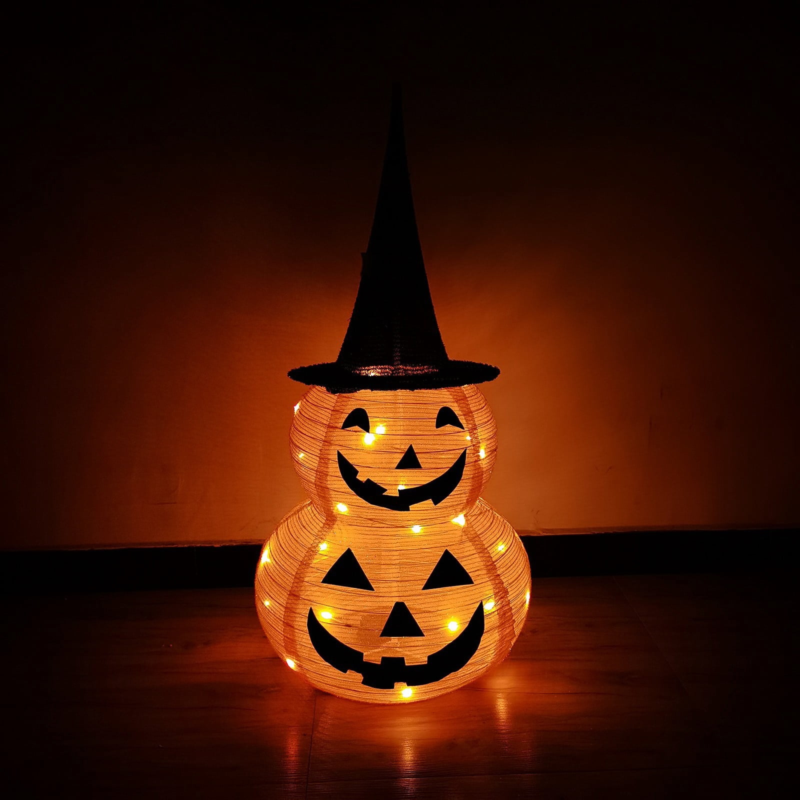 Halloween Pumpkins Halloween Lighted Pumpkin Decoration With Witch Hat ...