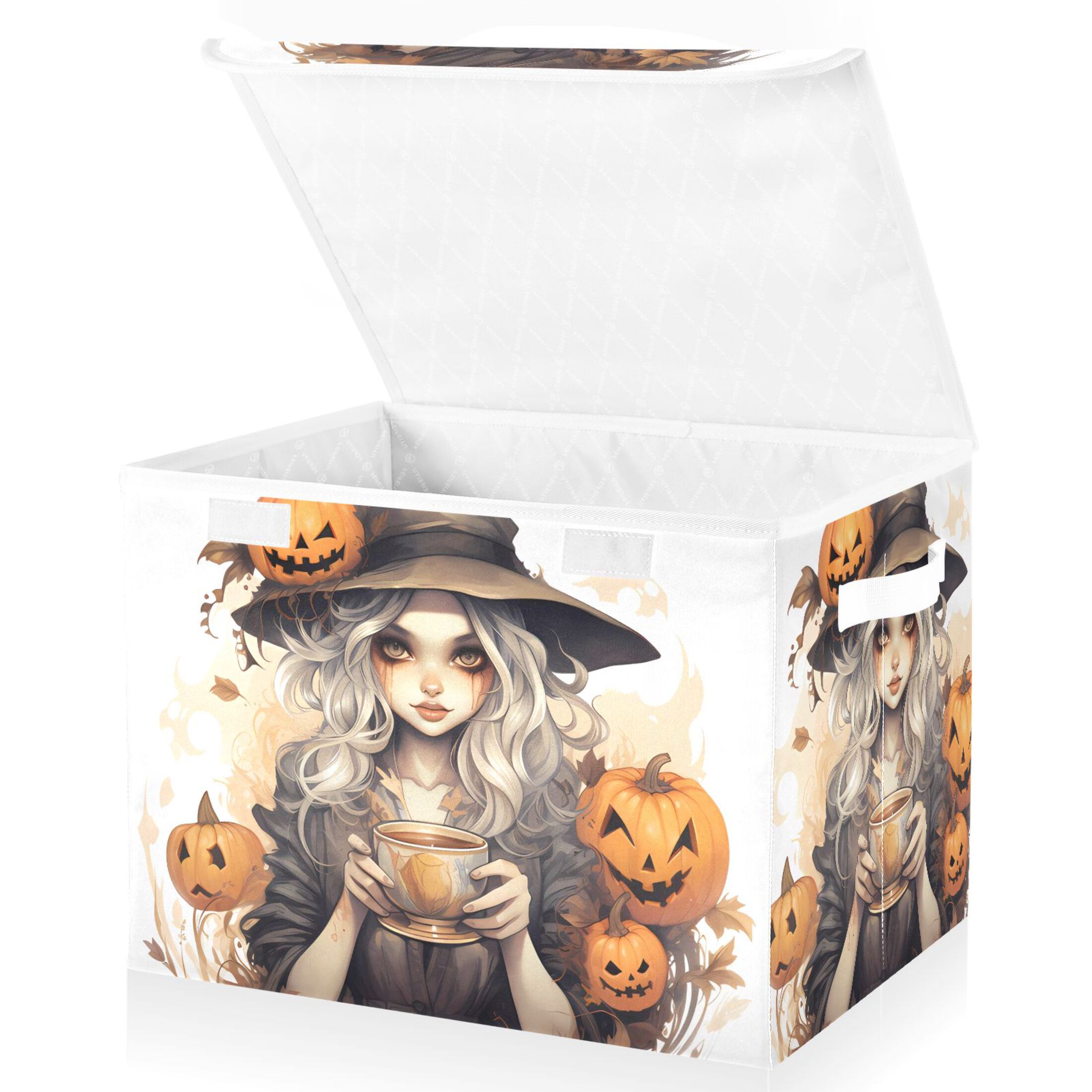 Halloween Pumpkins Large Lidded Bin Foldable Storage Baskets Boxes ...