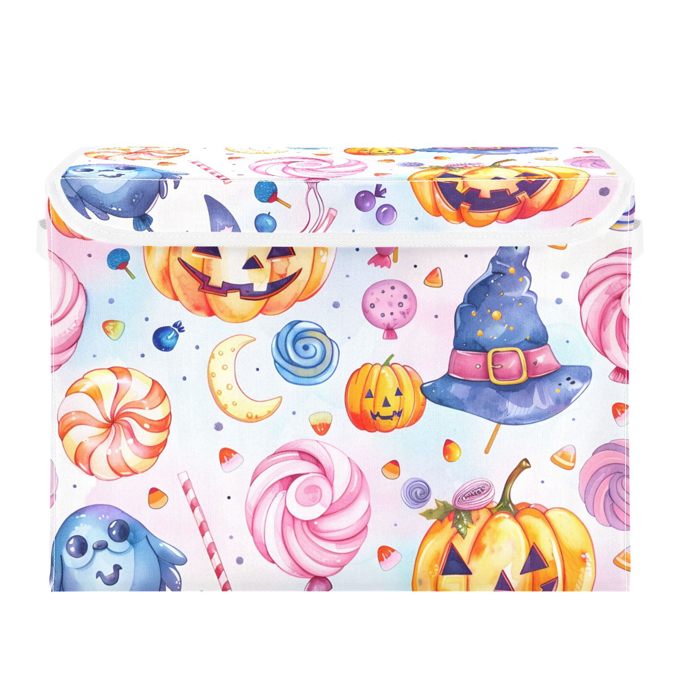 Halloween Pumpkins Magic Hat Candy Foldable Storage Bin with Lid and ...