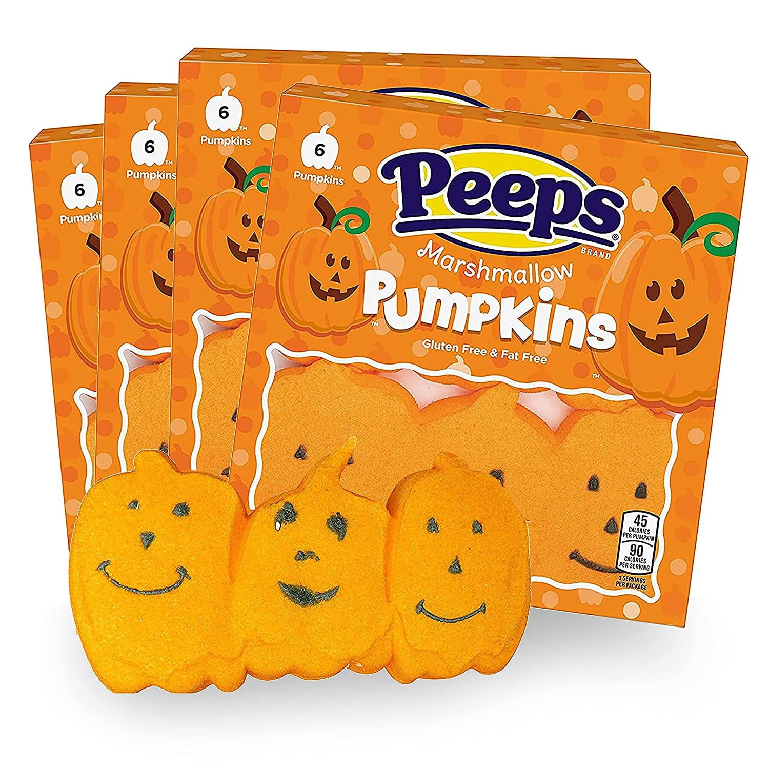 Needzo Halloween Marshmallow Pumpkin Shaped Peeps Candy, Trick or Treat ...