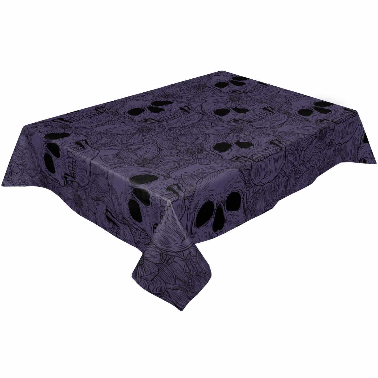 Halloween Purple Rectangle Tablecloths 60x120,Minimalist Skeletons ...