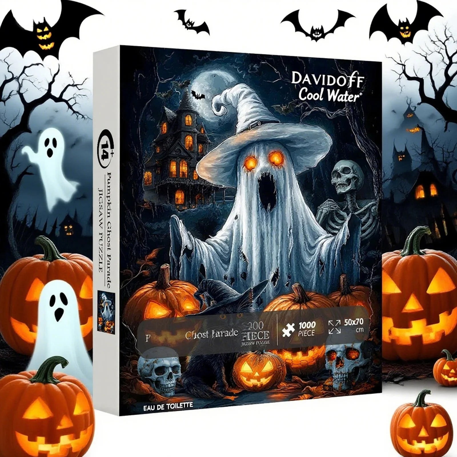 Halloween Puzzles for Adults 1000 Pieces, Haunted House Ghost Pumpkin ...