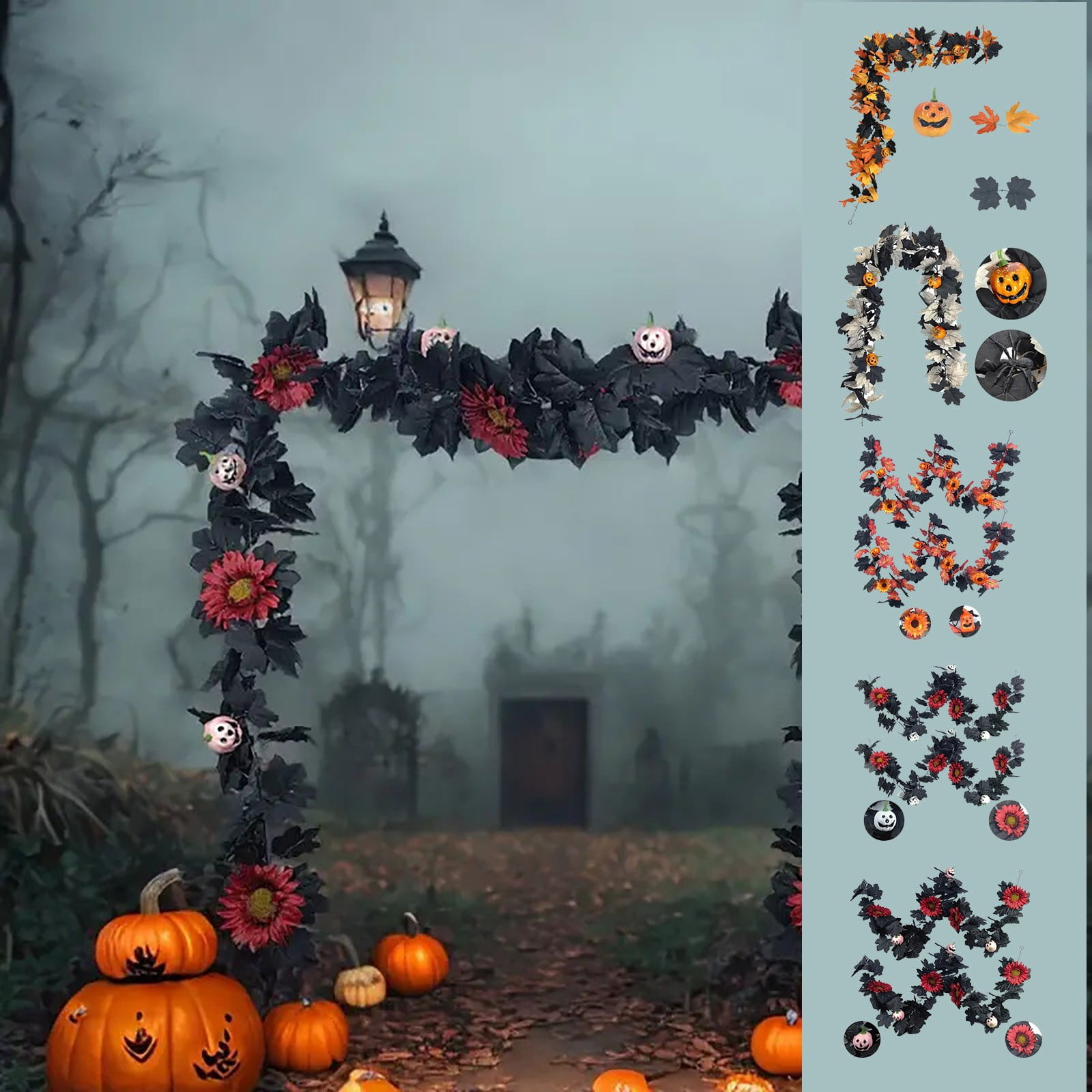 Halloween Rattan Ghostface Pumpkin Maple Leaf Vine, Christmas ...