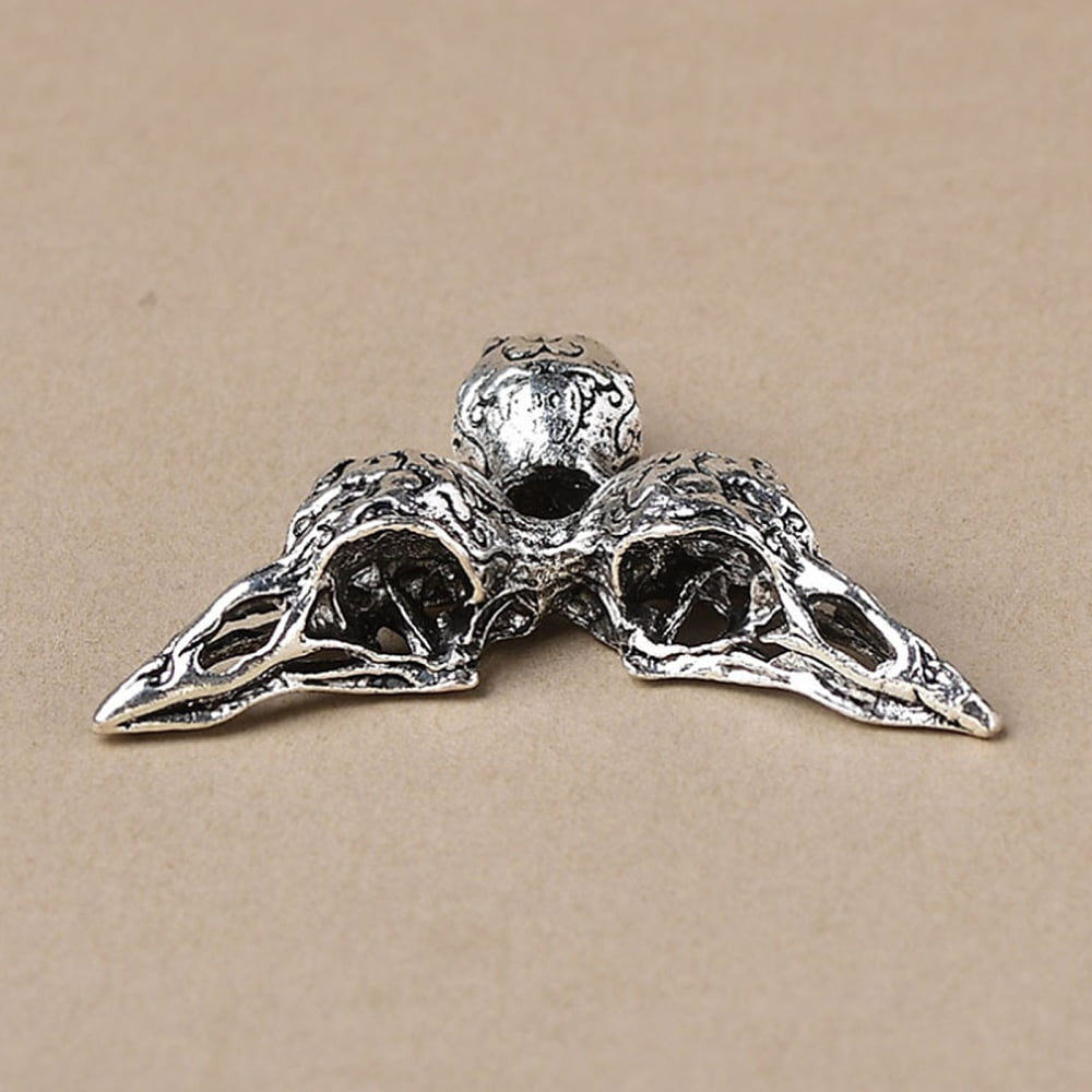 Halloween Raven Skull Mini Alloy Crystal Ball Display Bases Bird Head ...