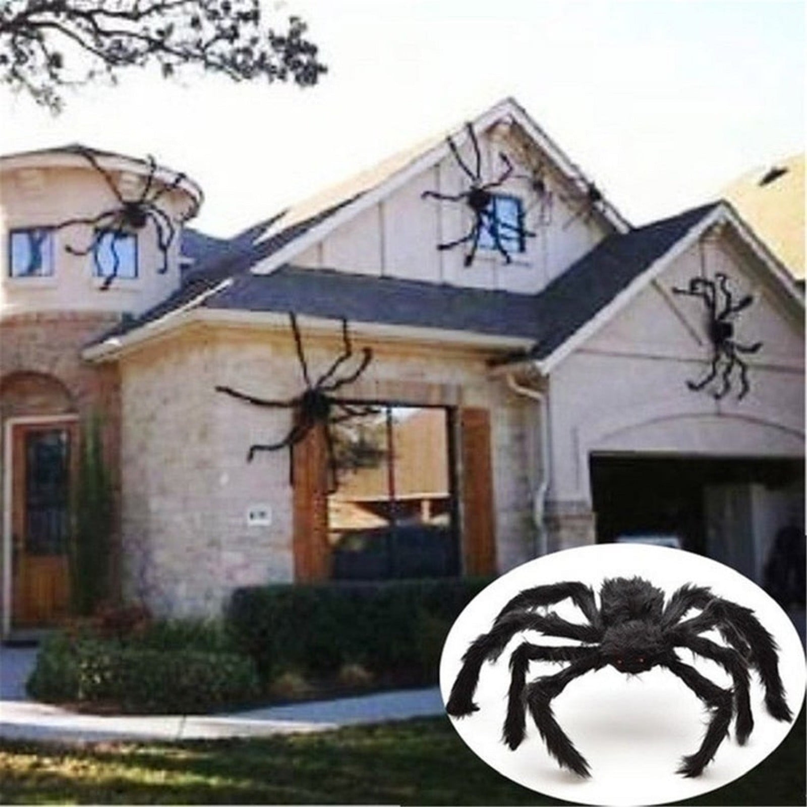 Halloween Realistic Hairy Spiders Decorations,Scary Furry Spider ...