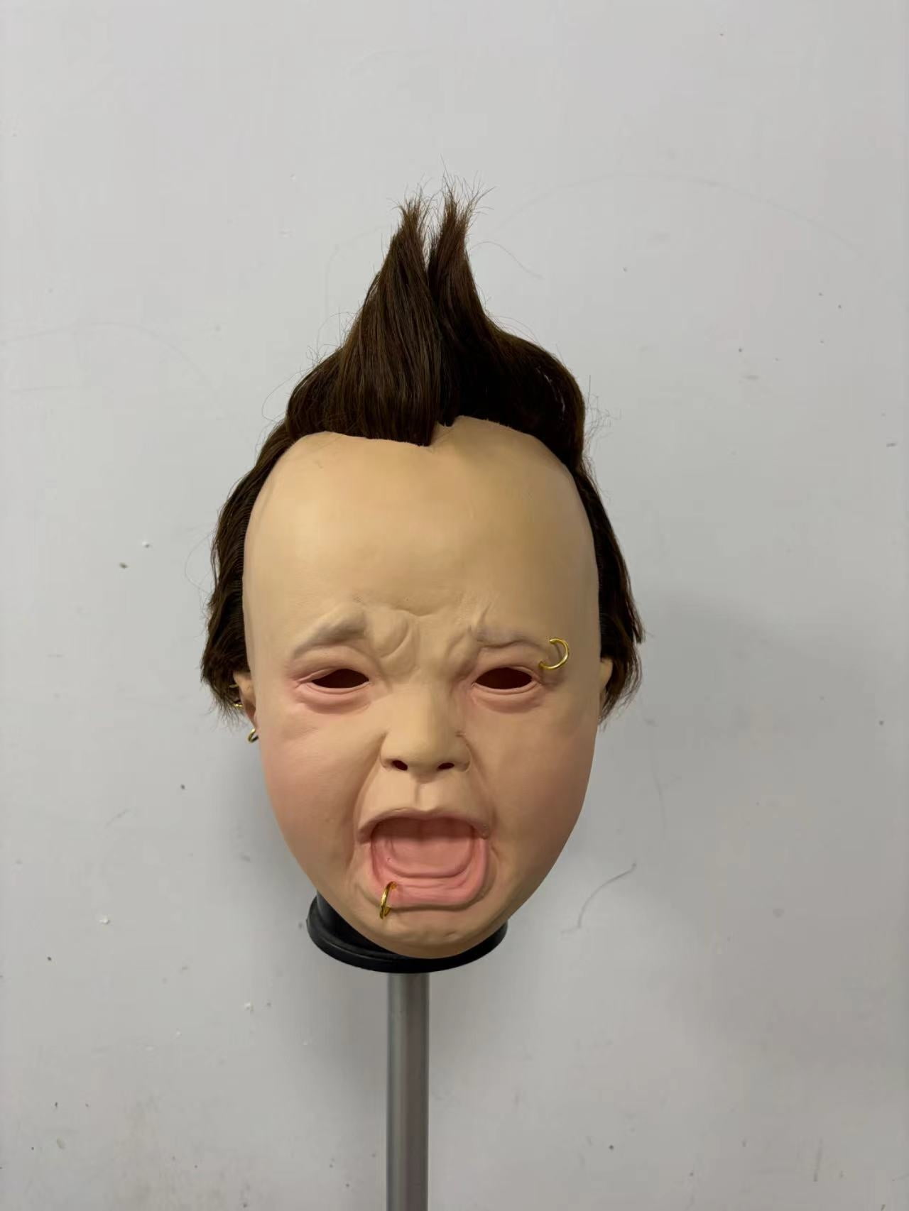 Halloween Realistic Mask, Crying Baby Face Mask, Crying Punk Baby Latex ...