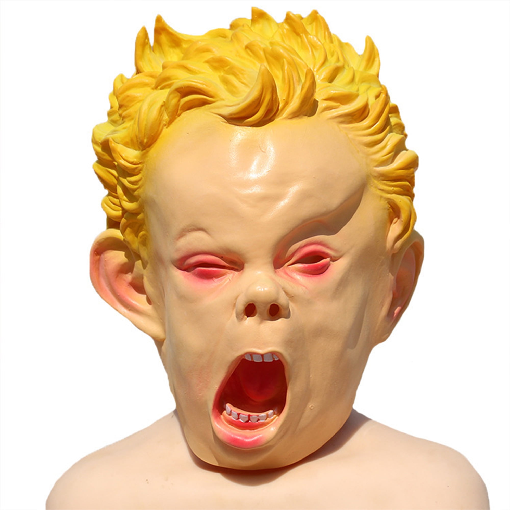 Halloween Realistic Mask, Crying Baby Face Mask, Crying Punk Baby Latex ...
