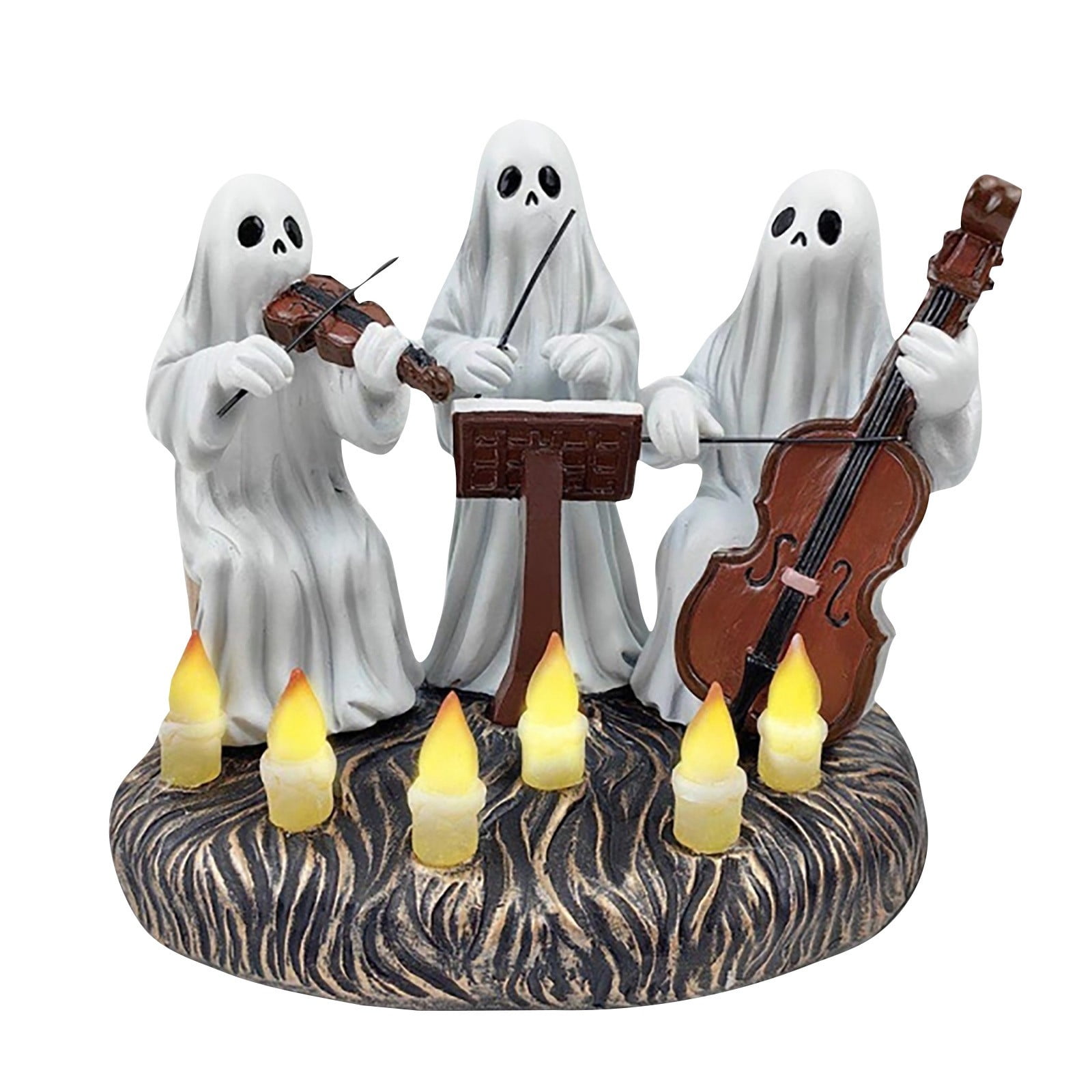 Halloween Resin Ghost Decoration Ghostly Ensemble Trio Lighted Spooky ...