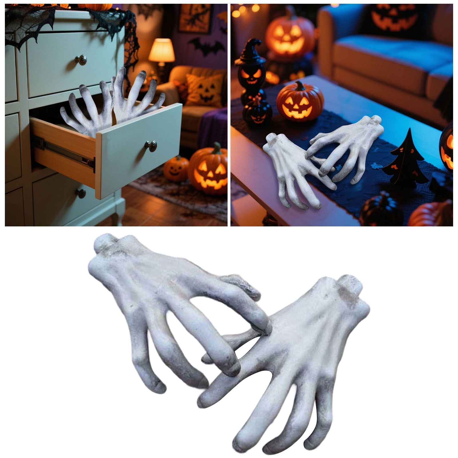 Halloween Resin Hand Sculptures - Macabre Skeleton Decorations for ...