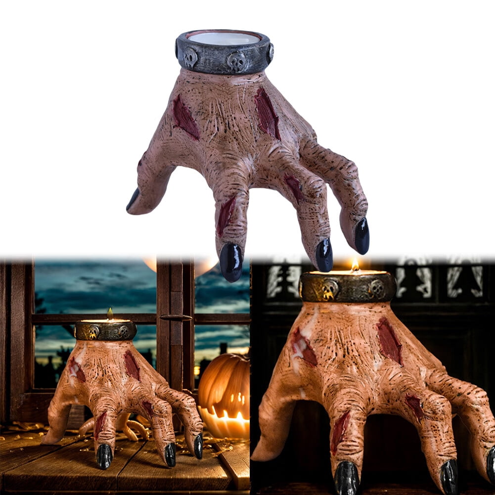 Halloween Resin Horror Ghost Hand Candlestick Statue for Haunted House ...