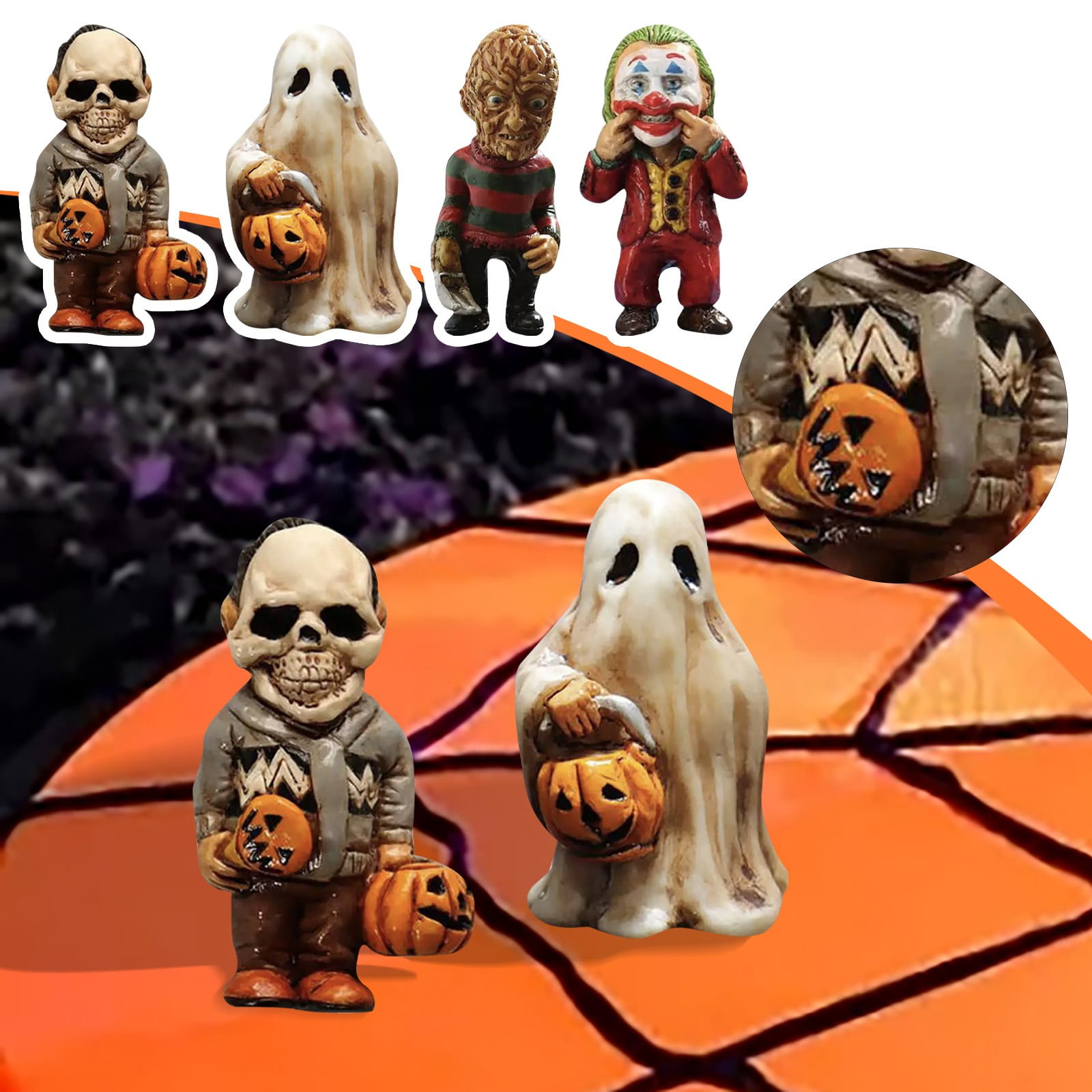 Halloween Resin Horror Gnome Garden Statue, Eerie Movie Prop ...