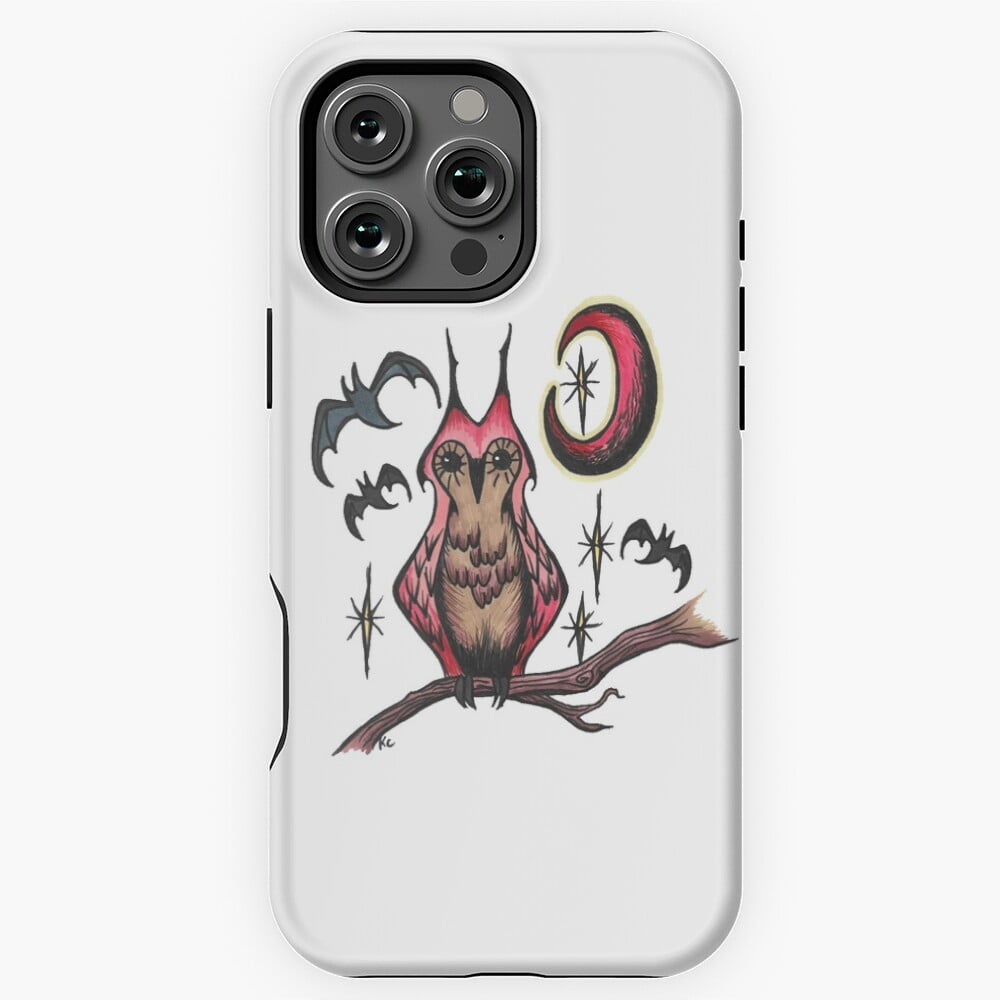 Halloween Retro Owl Nighttime Starry Sky Phone Case for iPhone 16 15 14 ...