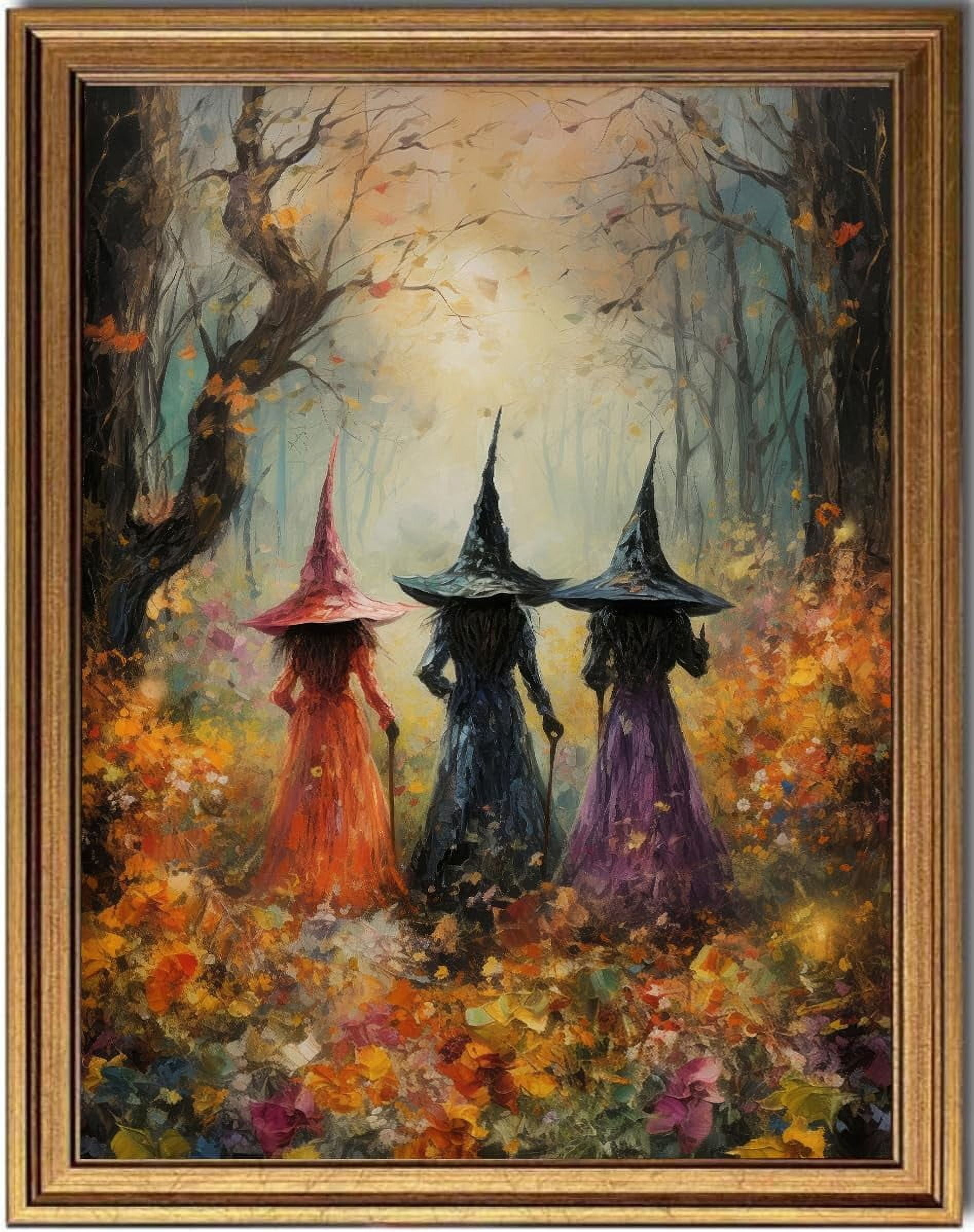 Halloween Room Decor Wall Art Prints, Vintage Witch Halloween Posters ...