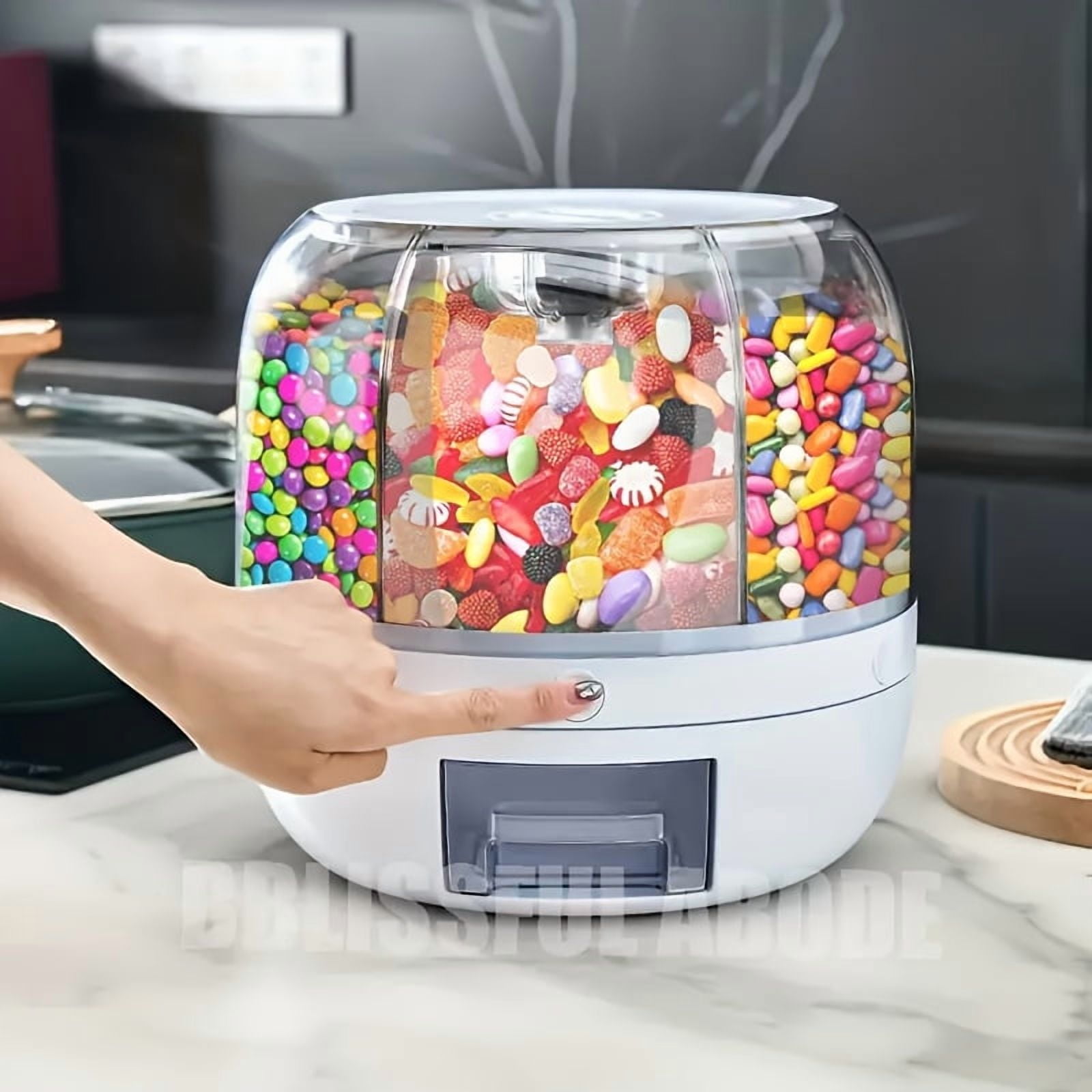 Halloween Rotating Candy Bucket - Large Capacity Multi-Compartment ...